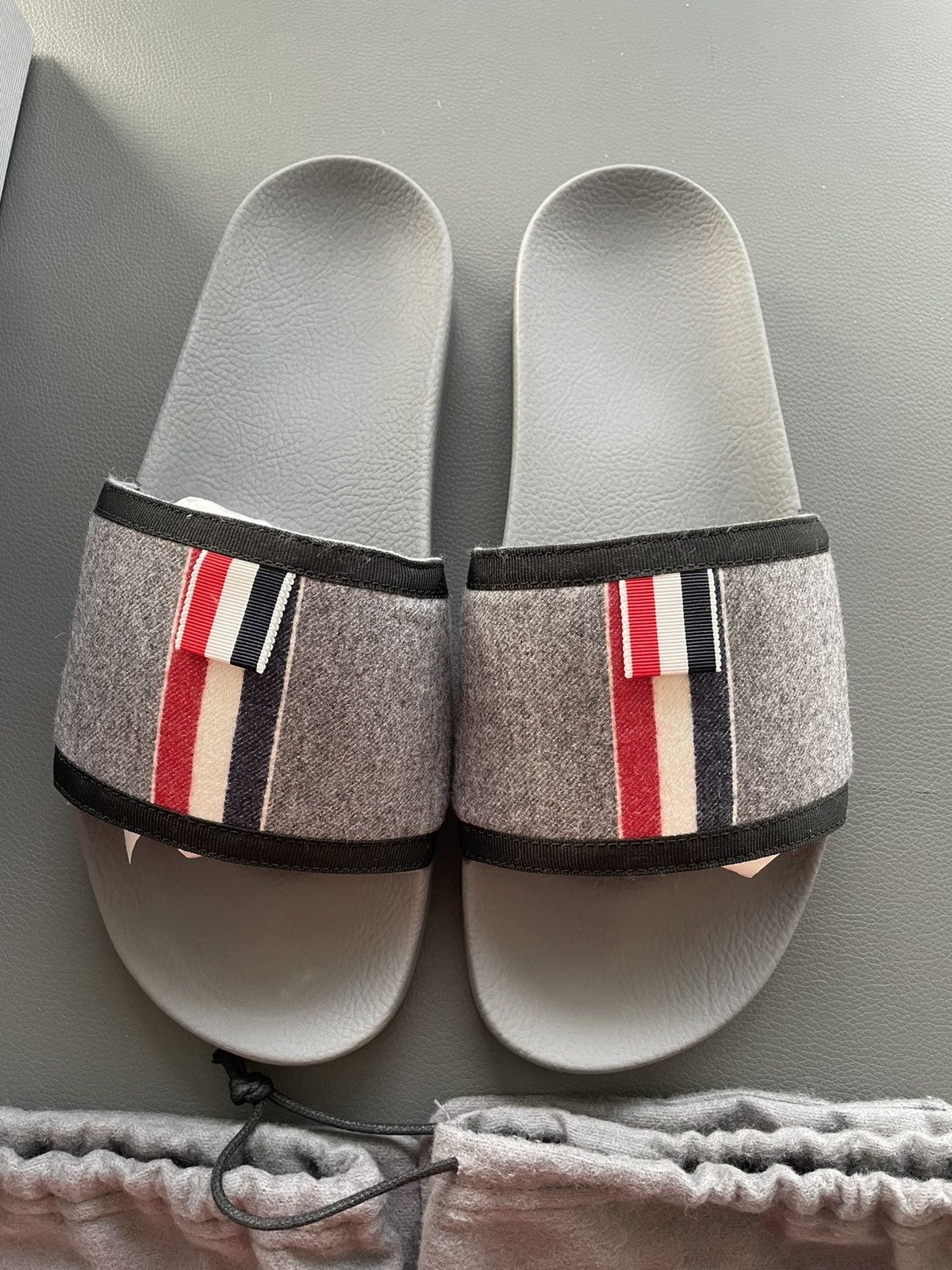 Thom Browne Rare Iconic Classic Brand New TB Logo Slides Sandal Slip-on ...