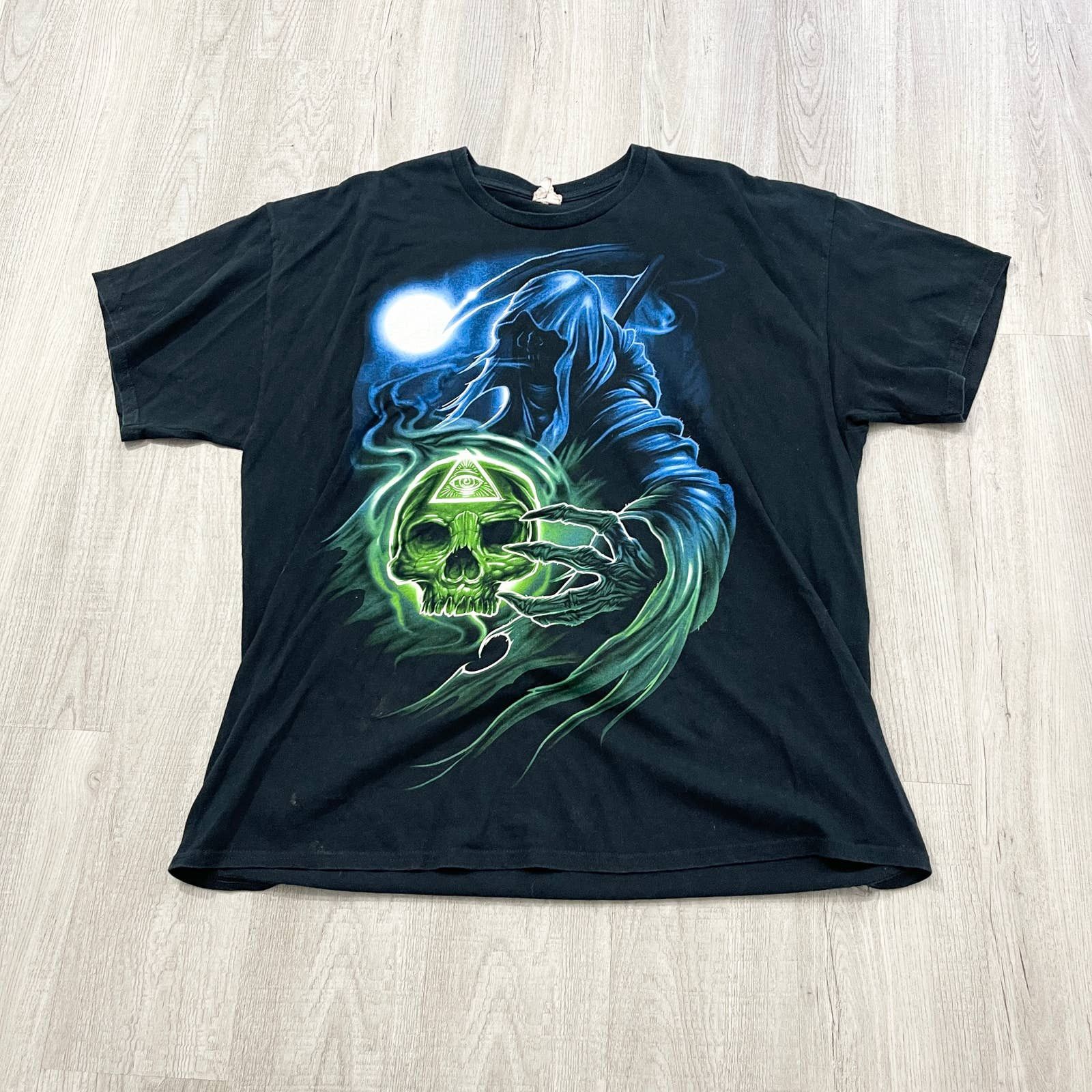 Vintage VINTAGE 2000s Y2K Skull Goth Emo Reaper Shirt | Grailed