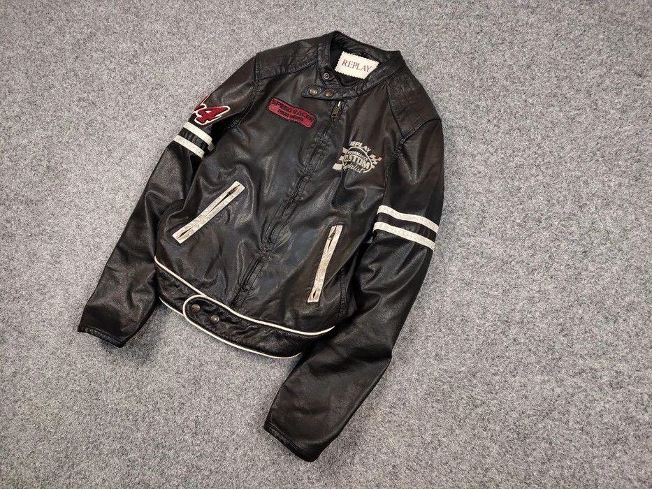Vintage Vintage Replay Leather Jacket Custom Garage Racer Biker | Grailed