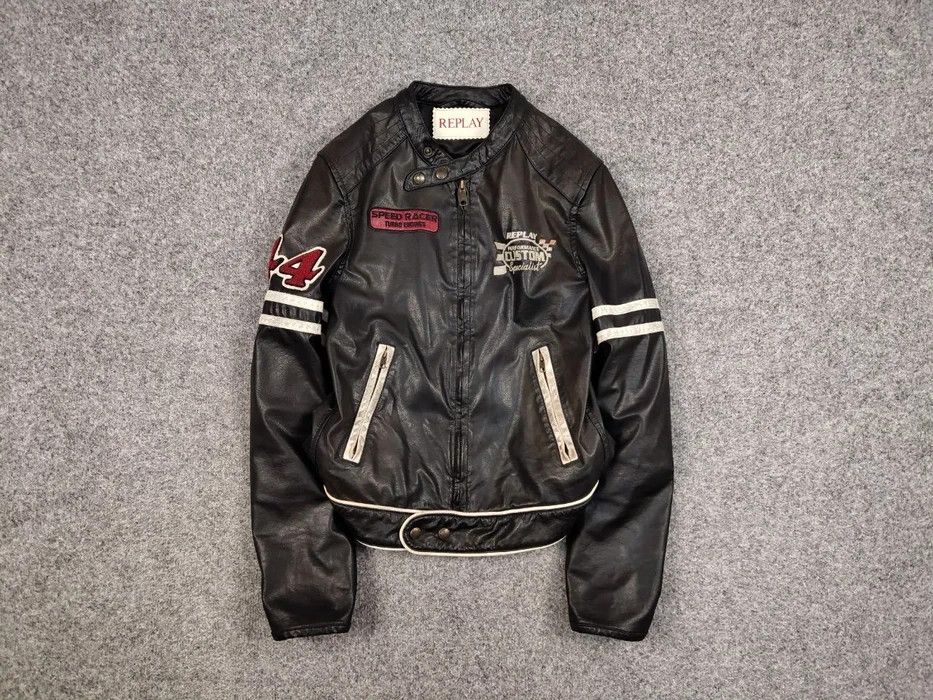 Vintage Vintage Replay Leather Jacket Custom Garage Racer Biker | Grailed