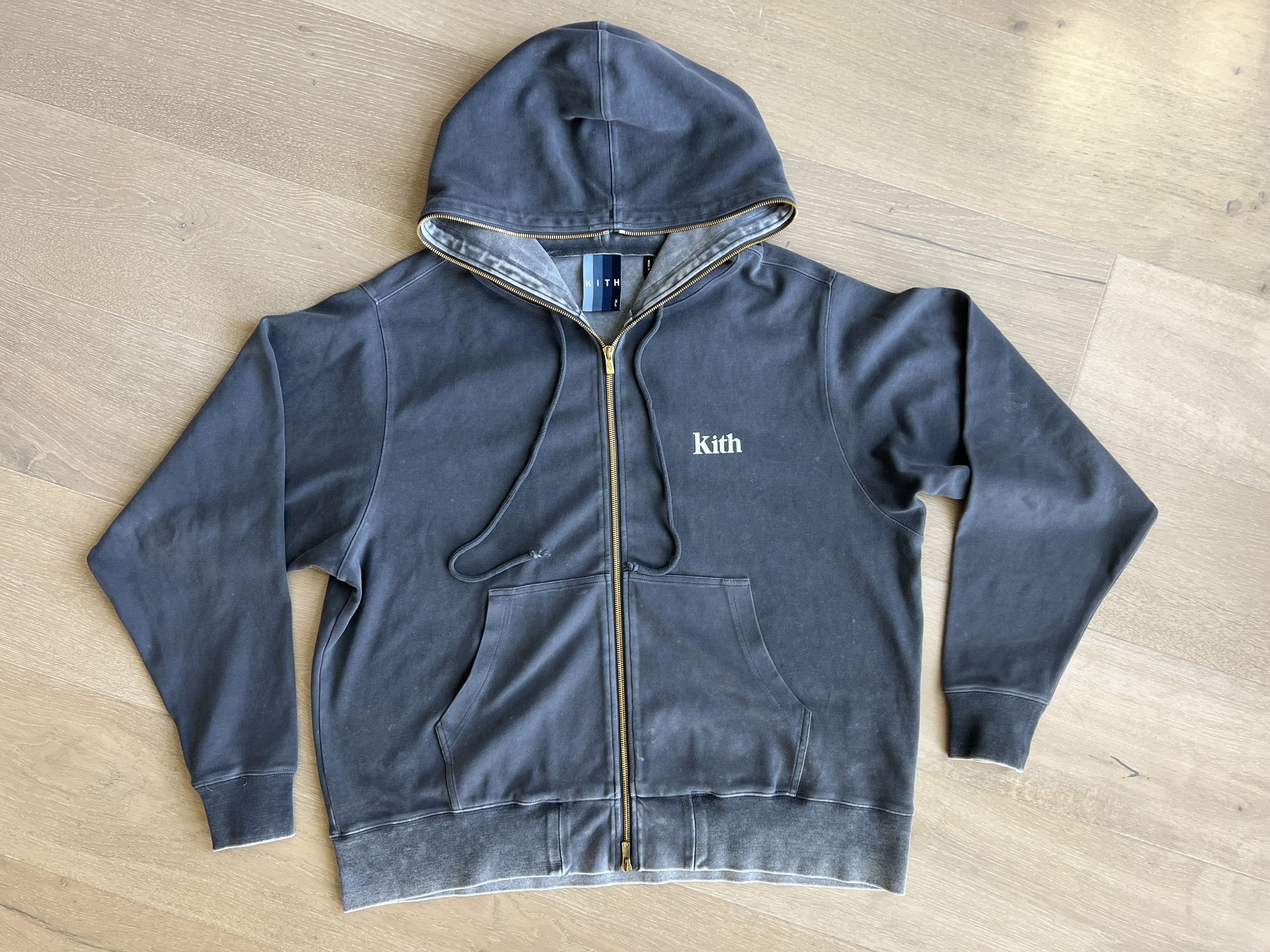 Kith Kith washed grey hoodie | Grailed