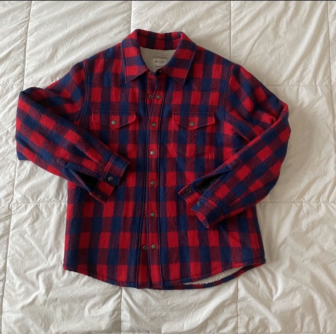 Sandro Check Shirt Jacket In Rouge | Grailed