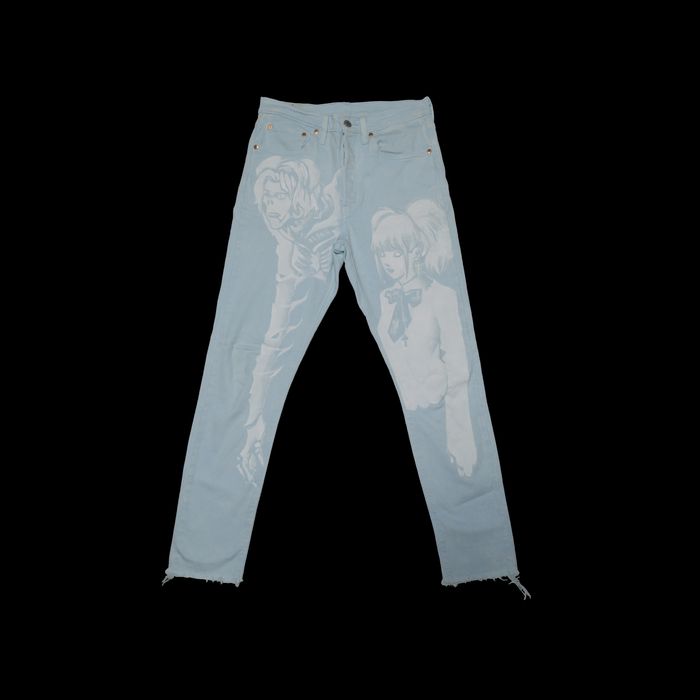 Vintage 🟡DEATH NOTE anime handmade drawing jeans | Grailed