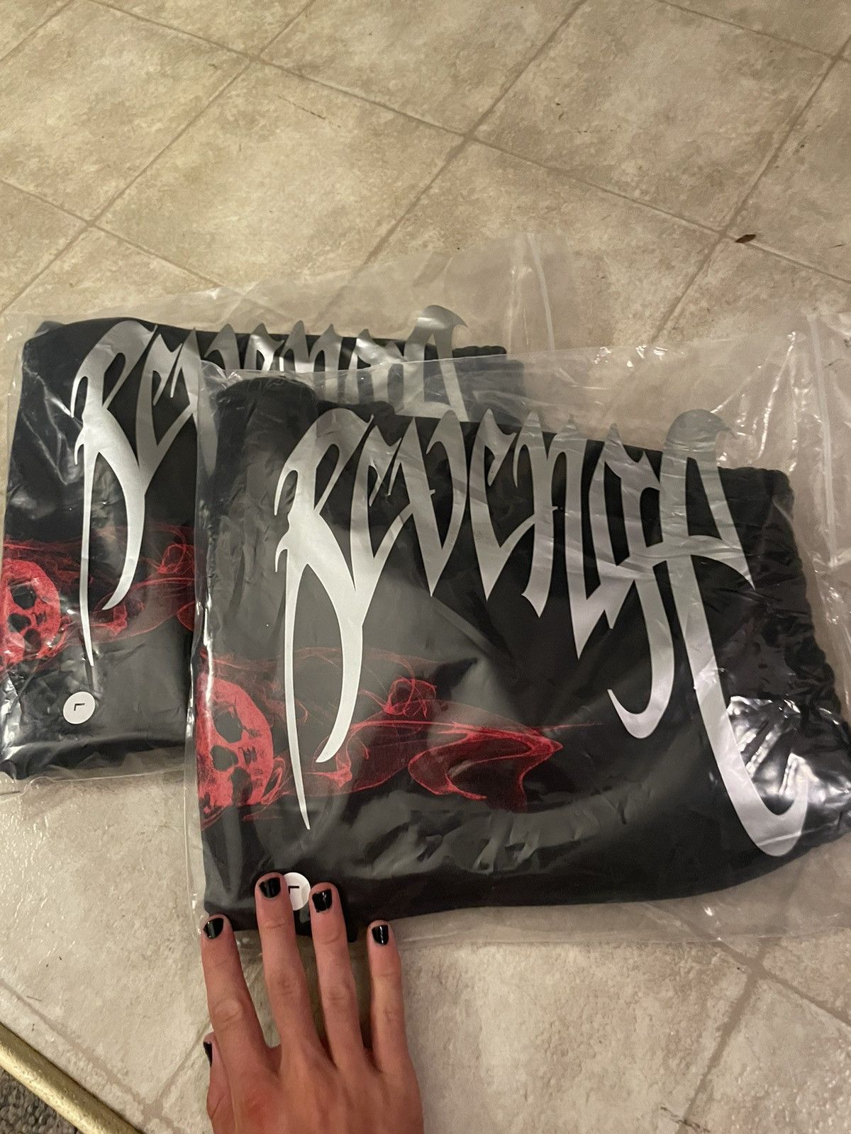 Revenge Revenge Red smoke black shorts | Grailed