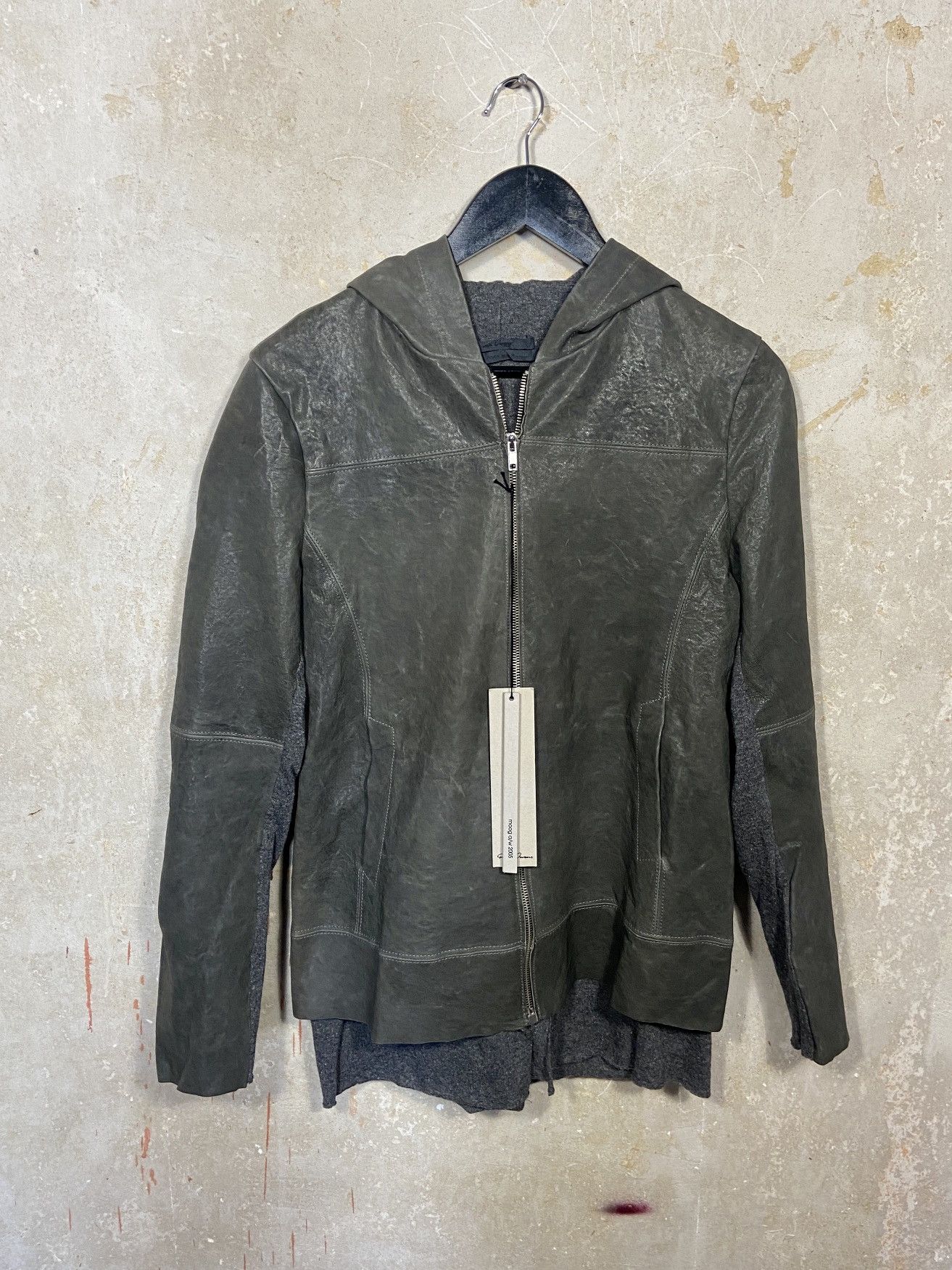 Rick Owens AW 05 hooded layered leather jacket new | Grailed