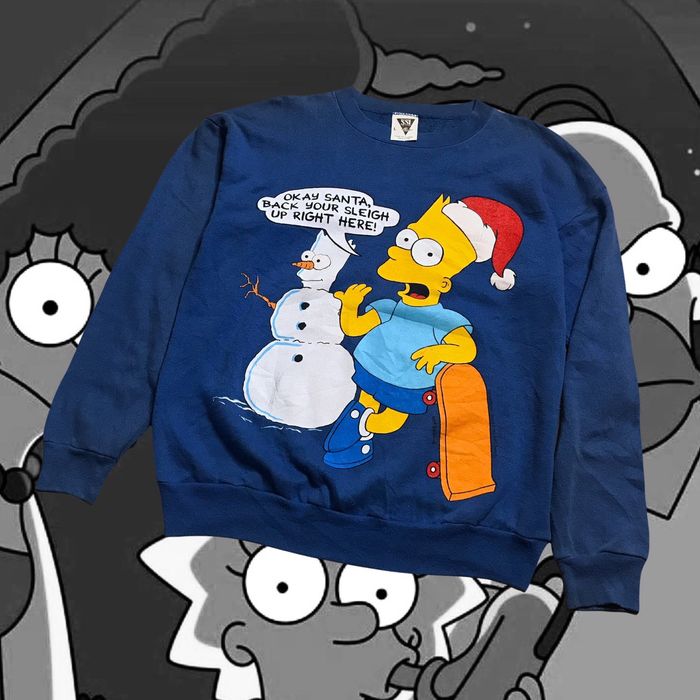 The Simpsons Vtg 1990s Simpson Snowman Sweatshirt not supreme stussy ...
