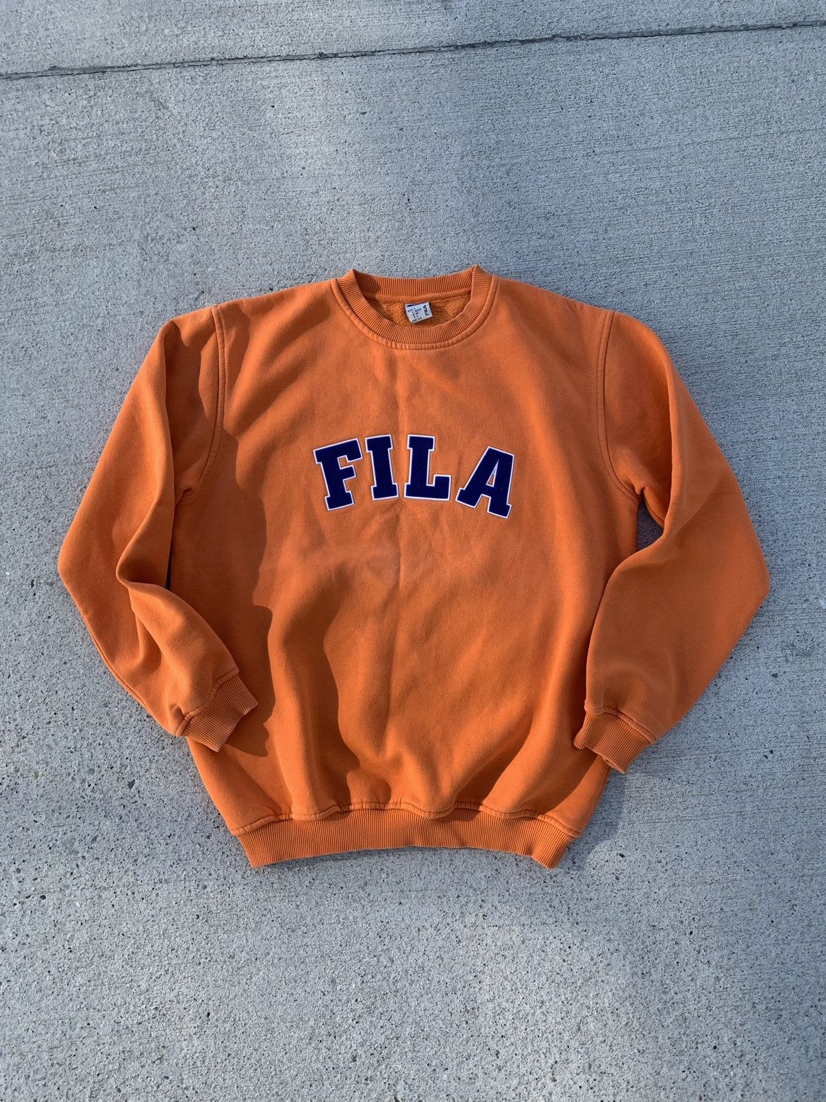 Fila × Streetwear × Vintage Fila Vintage Orange Sweatshirt Oversize ...