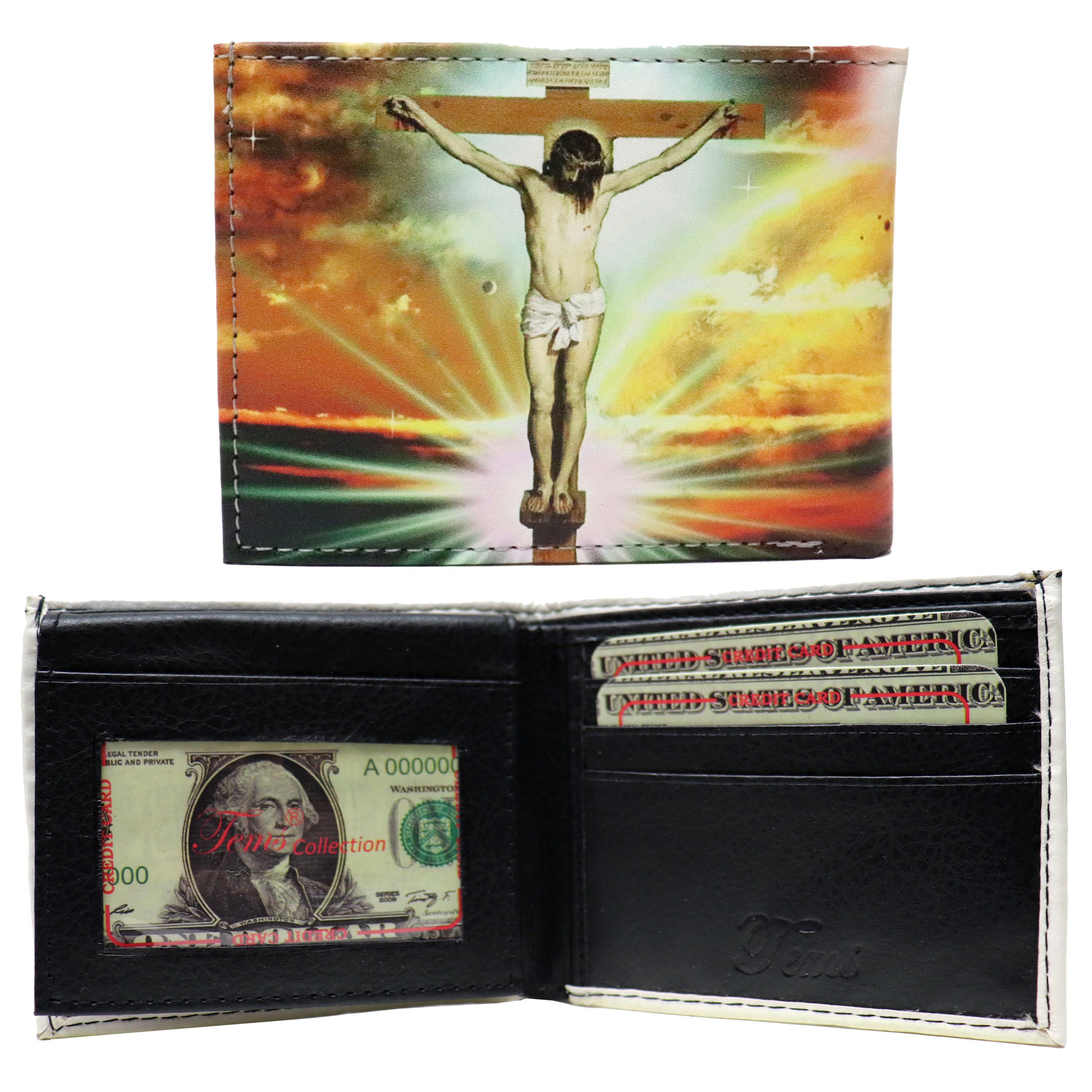 Other Jesus Savior Crucifix Cross Leather Bi-Fold Bifold Wallet | Grailed