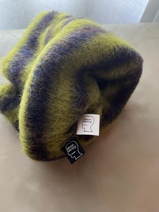 Brain Dead Boxy striped knit beanie | Grailed