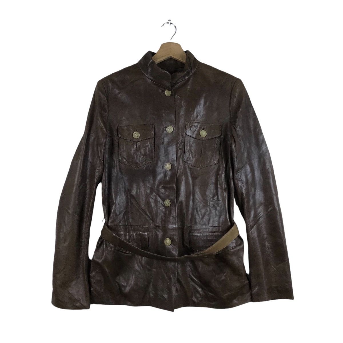 Loewe Vintage Loewe Leather Button Down Jacket | Grailed