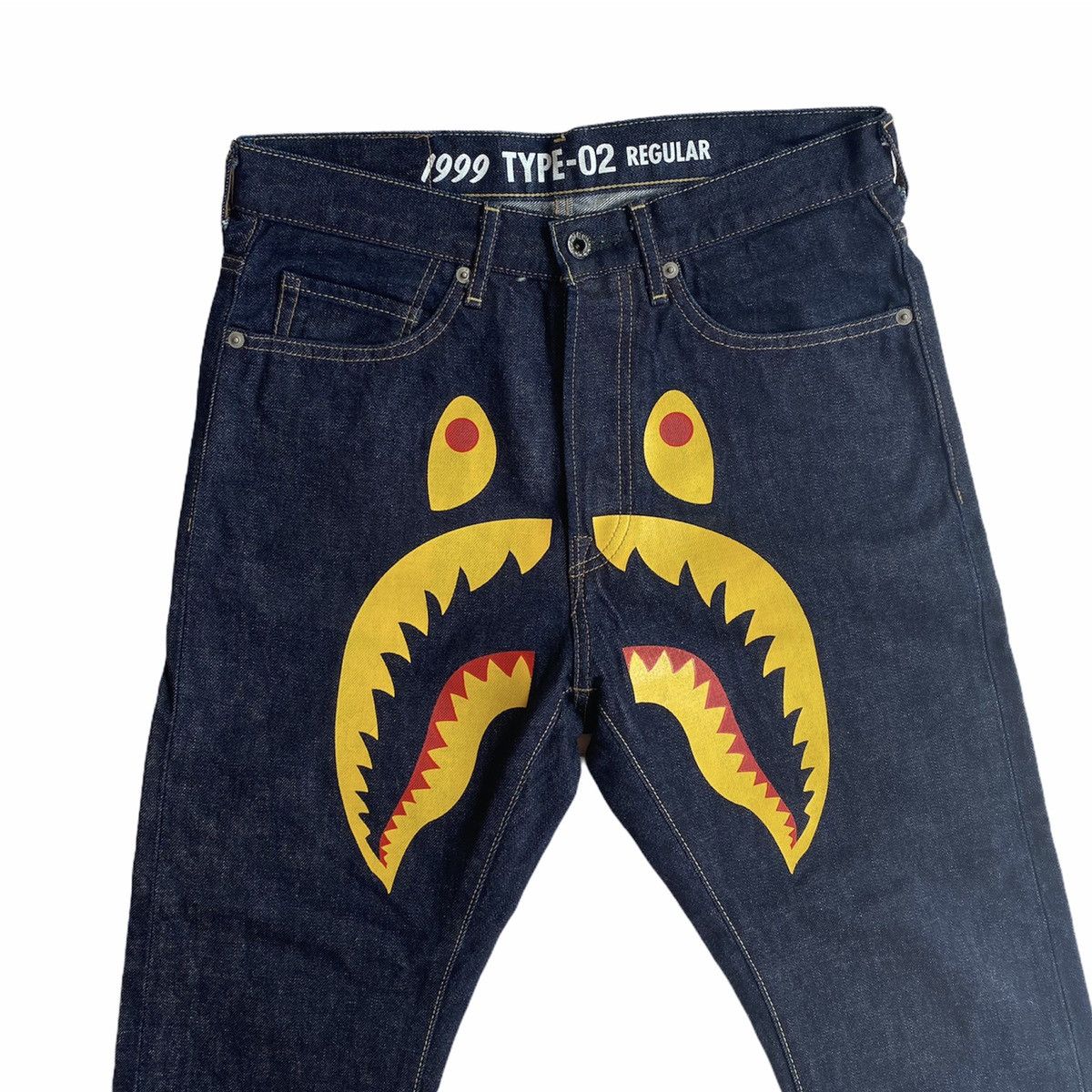 Bape × Nigo Vintage Bape Shark WGM Raw Denim | Grailed