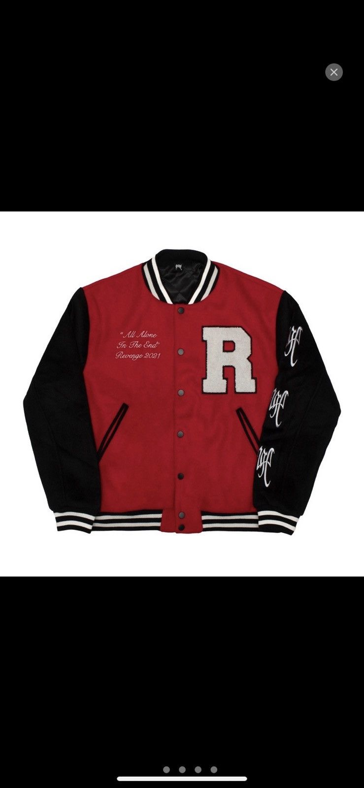 Revenge Revenge 2021 red varsity jacket | Grailed