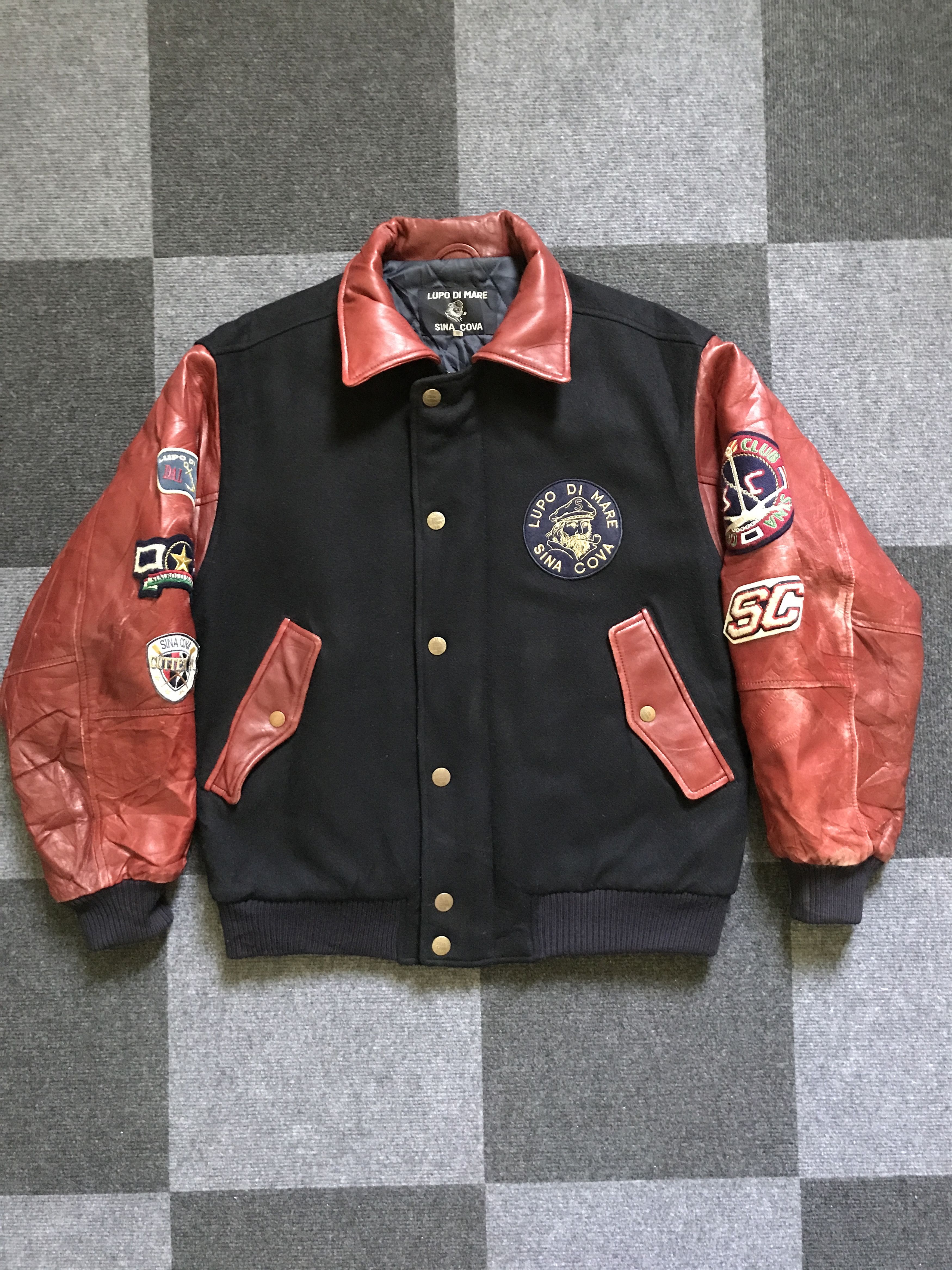 Vintage JW8 Sino Cova Italy Japan Champion Patches Varsity Jacket | Grailed