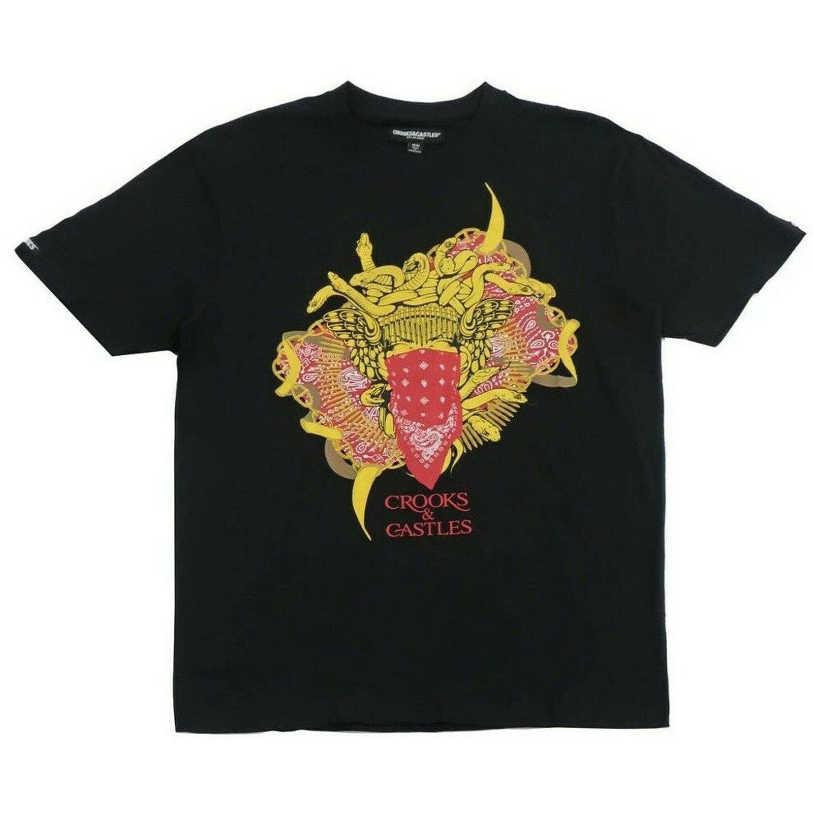 Crooks & Castles Crooks & Castles Men's Ribbon Medusa Bandana Graphic T ...