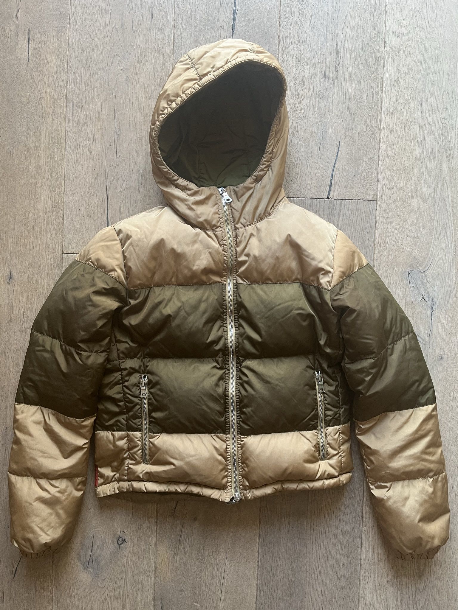 Prada Prada Striped Paneled Down Puffer Jacket | Grailed