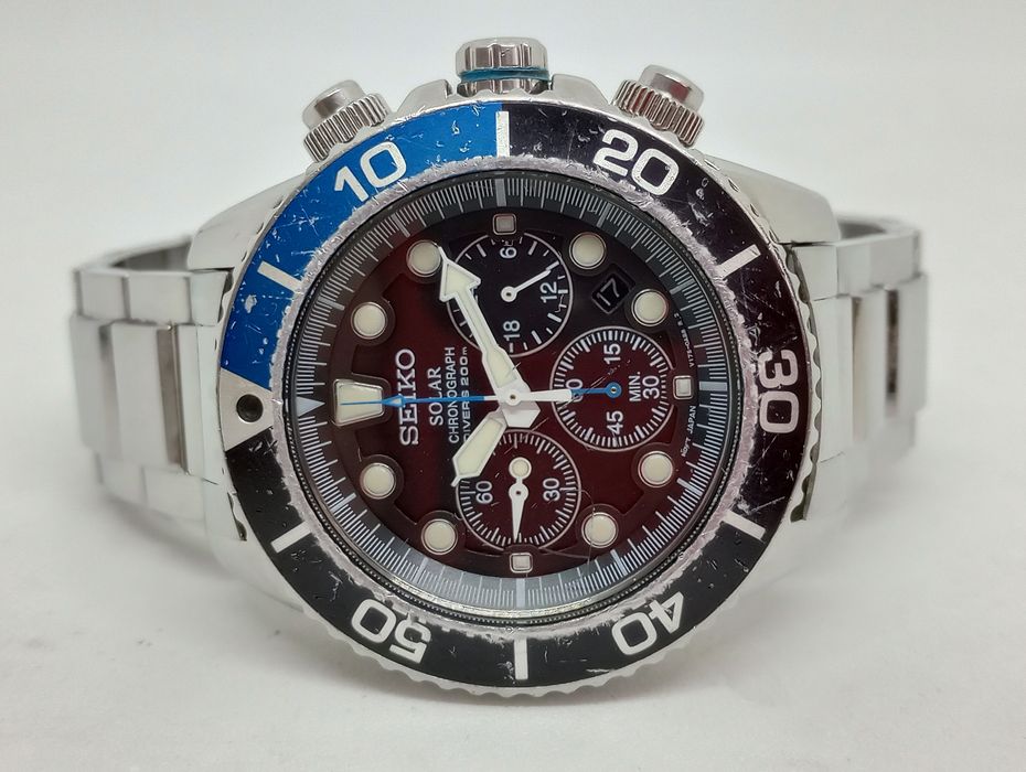 Seiko Seiko Prospex SSC017 Men's 44mm Solar Chronograph Dive Watch ...