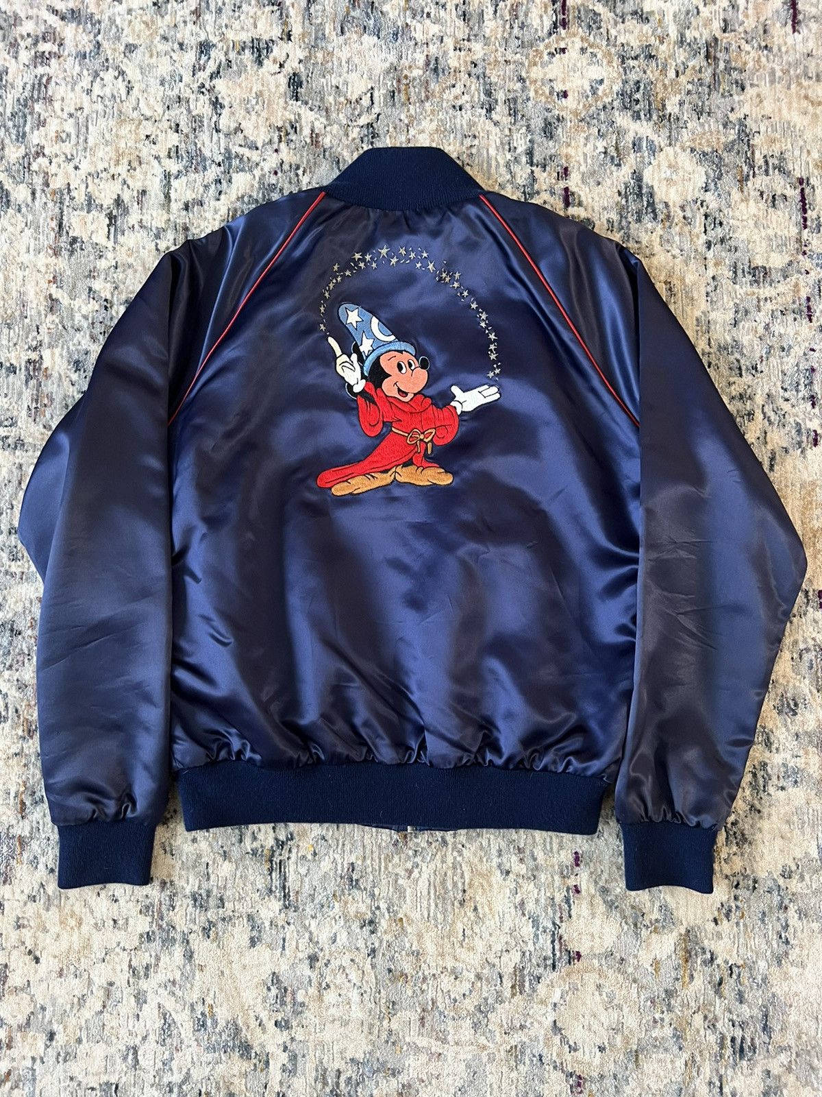 Disney × Mickey Mouse Disney Fashions Mickey Mouse Satin Bomber Jacket ...