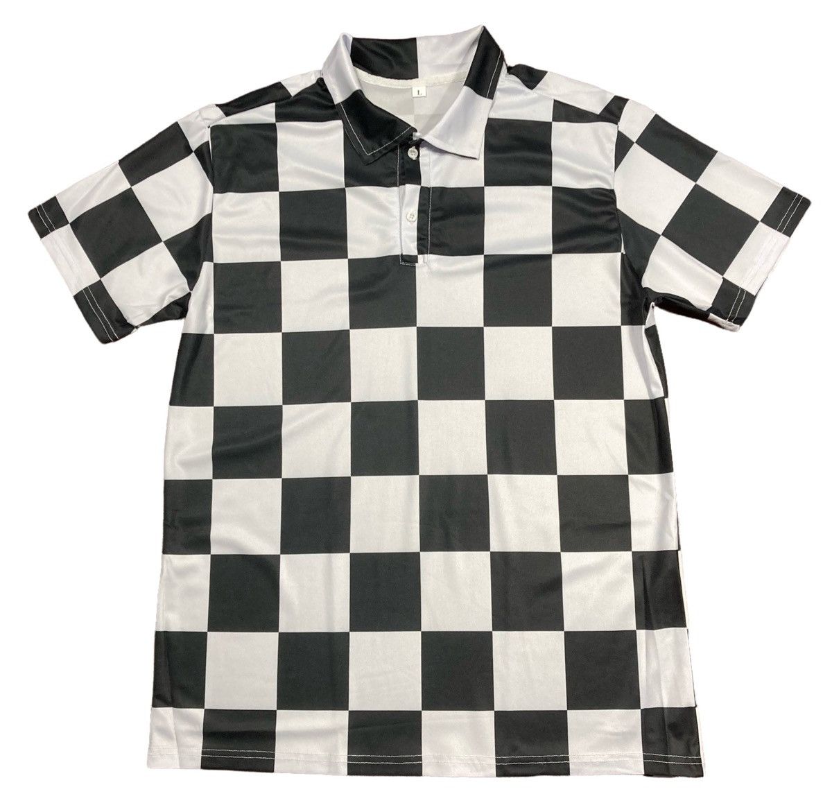 Made In Usa Black White Checkered Polo Shirt | Grailed