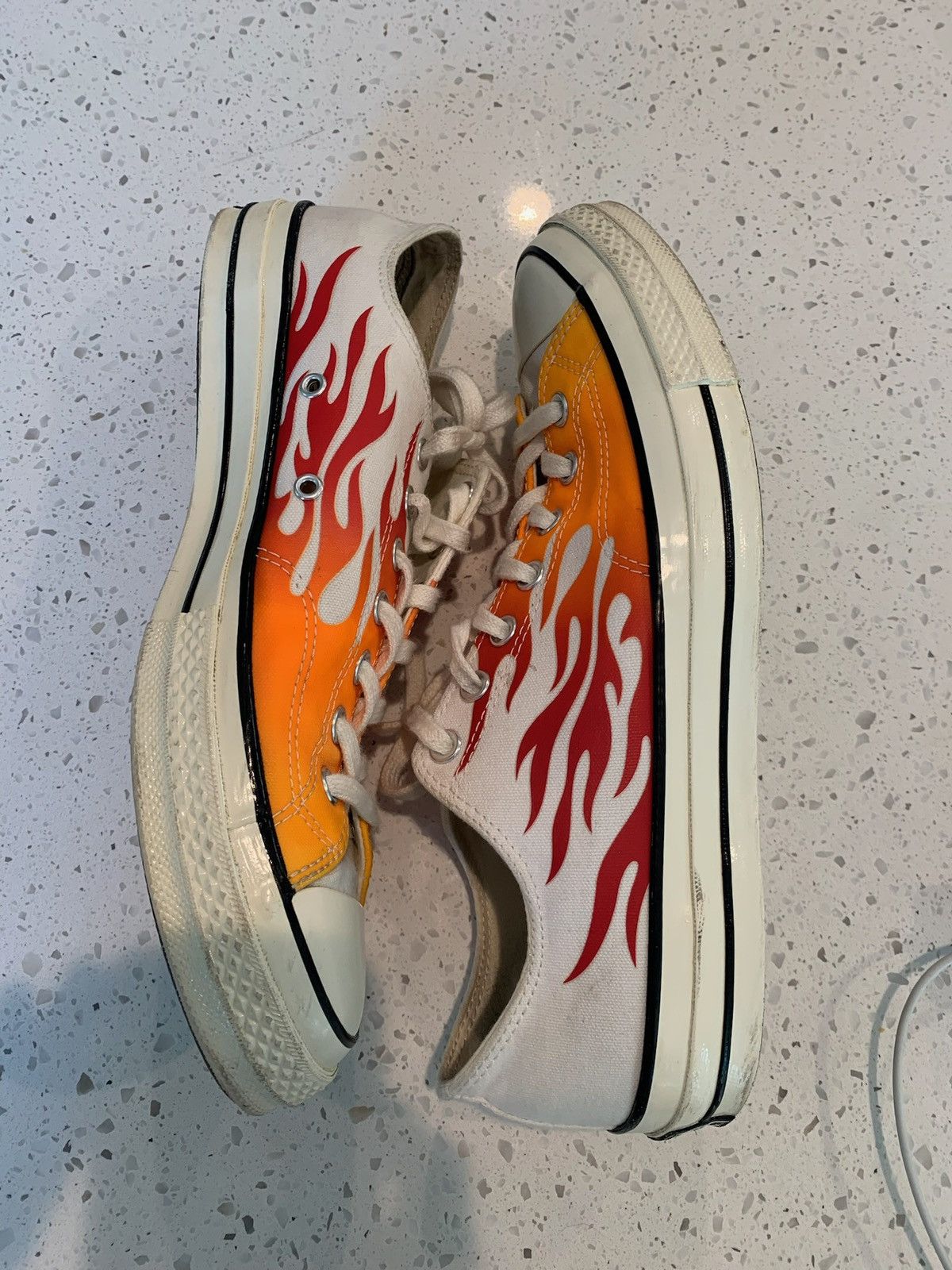 Converse Low White Flame Converse | Grailed