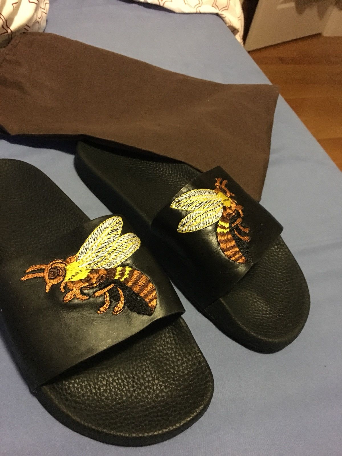 Gucci Gucci Embroidered Bee Slides | Grailed