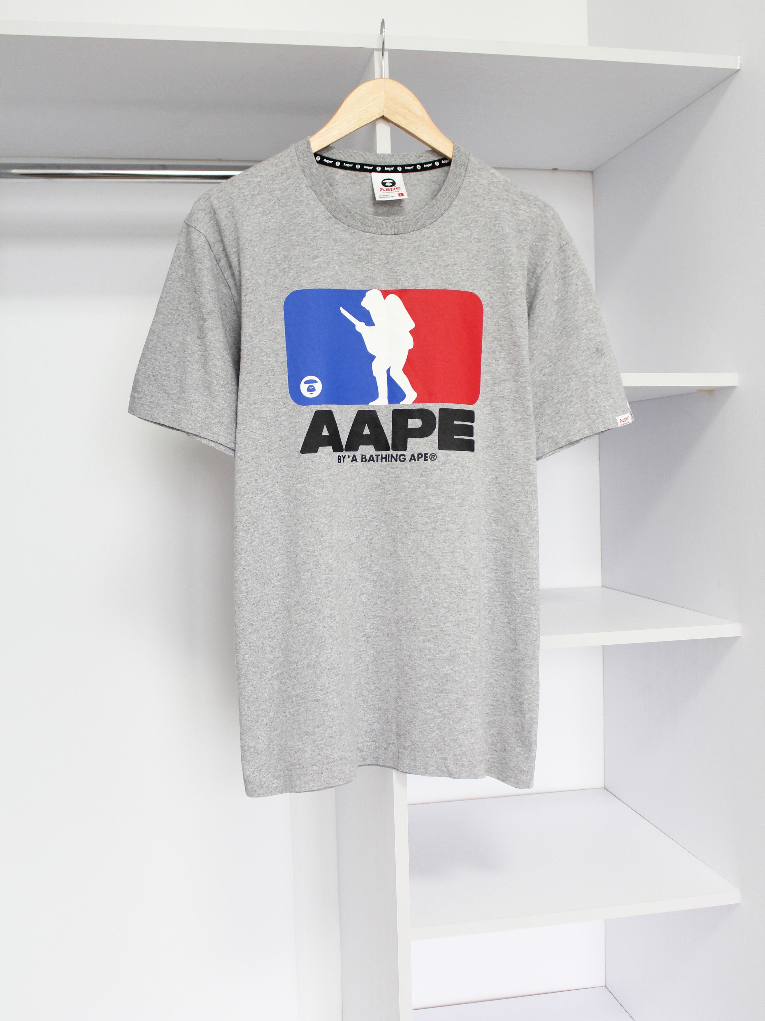 Aape Bape grey t-shirt rare logo | Grailed
