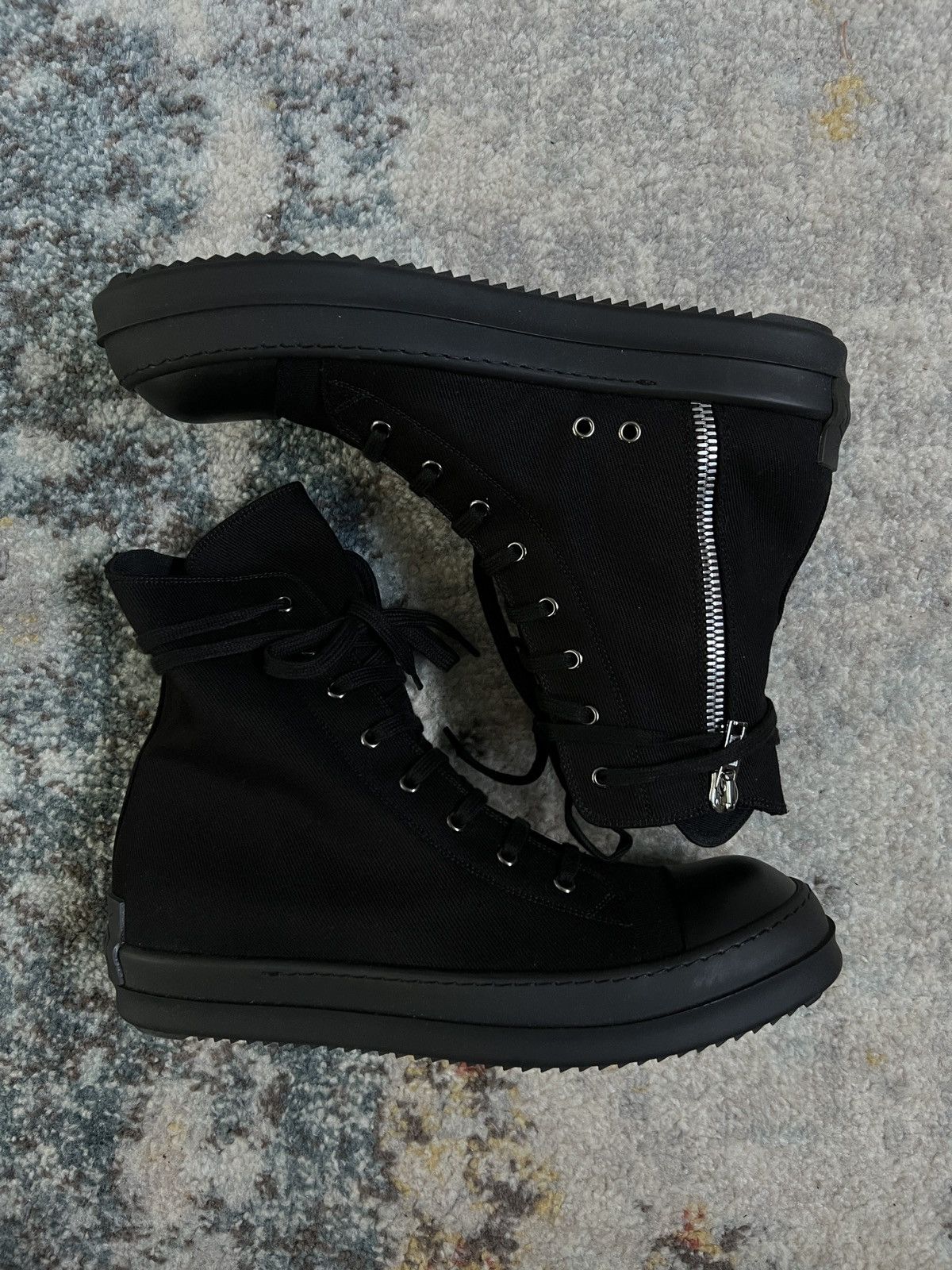 Rick Owens Drkshdw Rick Owens DRKSHDW All-Black Ramones - Size 45 | Grailed