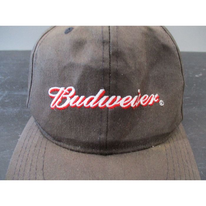 Budweiser VINTAGE Budweiser Hat Cap Snap Back Black Red Beer Bud Mens ...