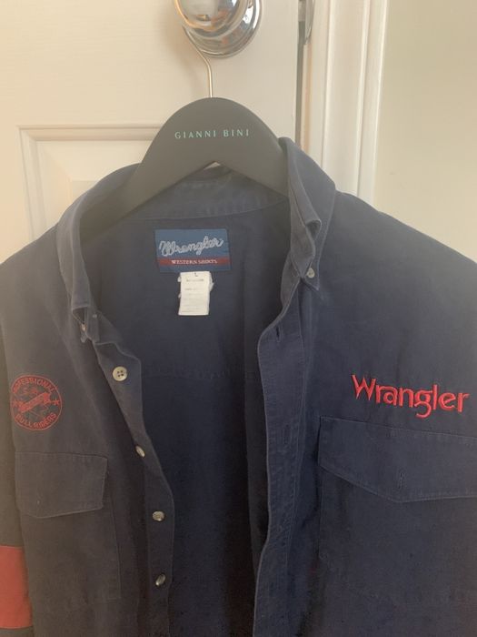 Vintage Vintage WRANGLER Navy Button Up Shirt | Grailed