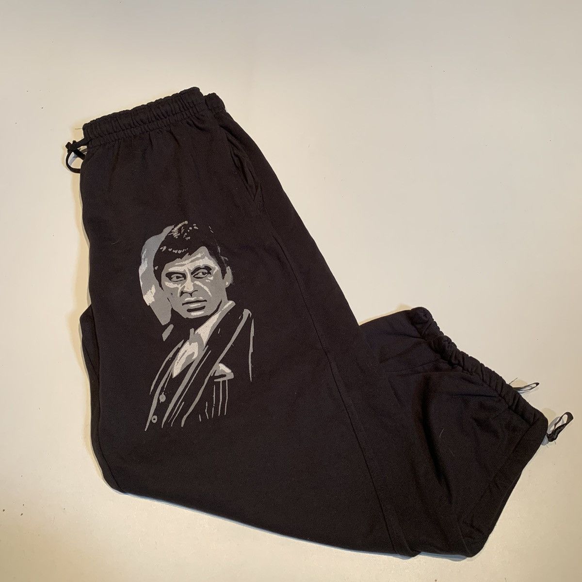 Vintage Vintage Y2K Scarface graphic movie sweatpants black faded | Grailed