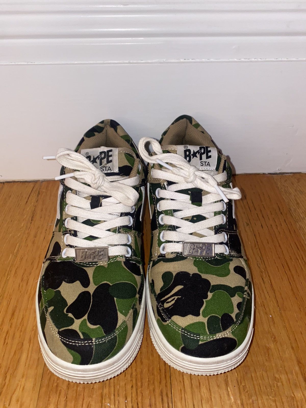 A Bathing Ape Green Camo Bapesta’s Lows