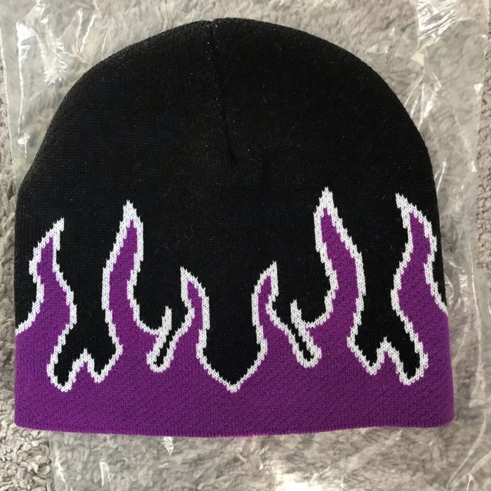 Rare Fire Flame Graphic Pattern Beanie | Grailed
