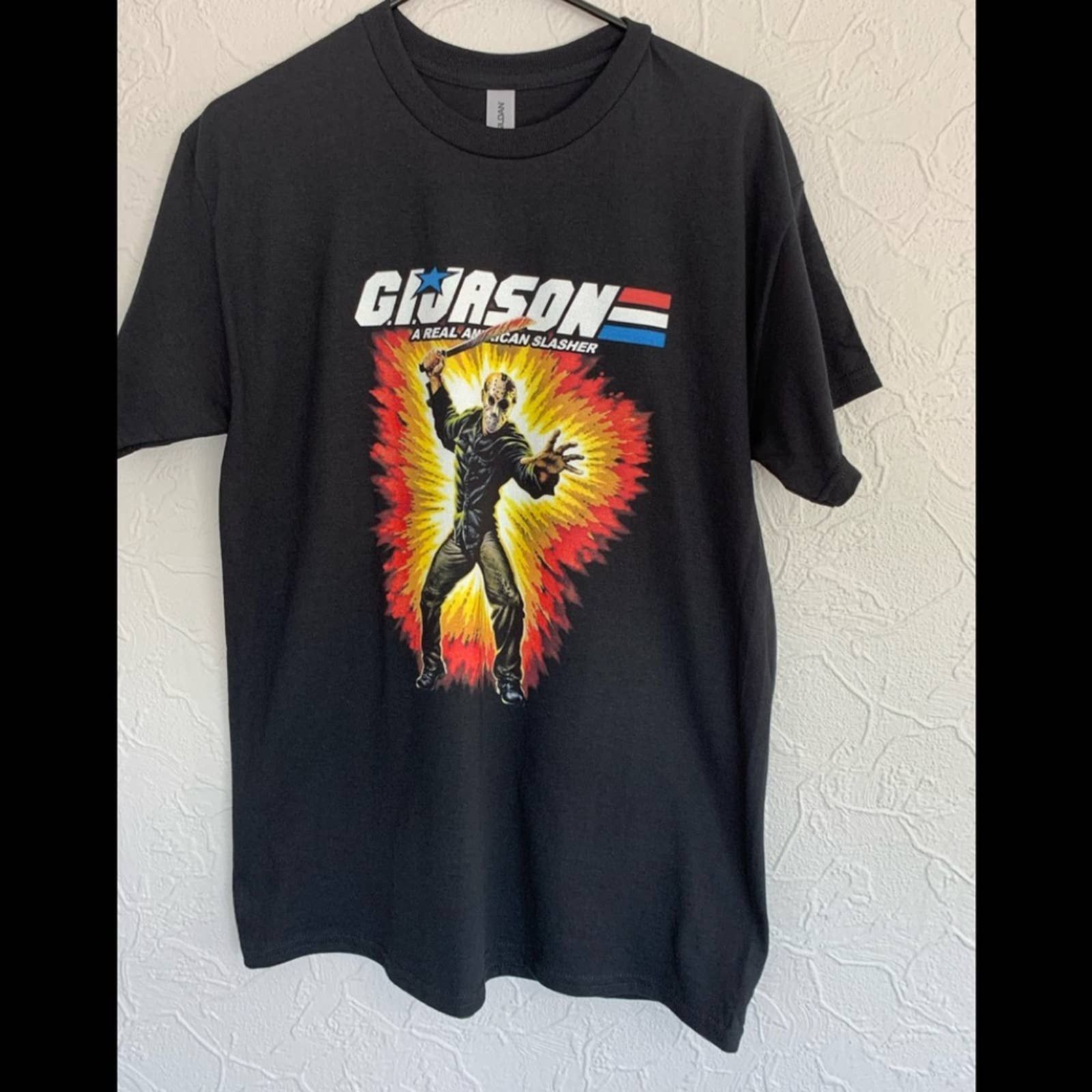 Gildan G.I. JASON HORROR MOVIE MASHUP SHIRT MENS MEDIUM NEW | Grailed
