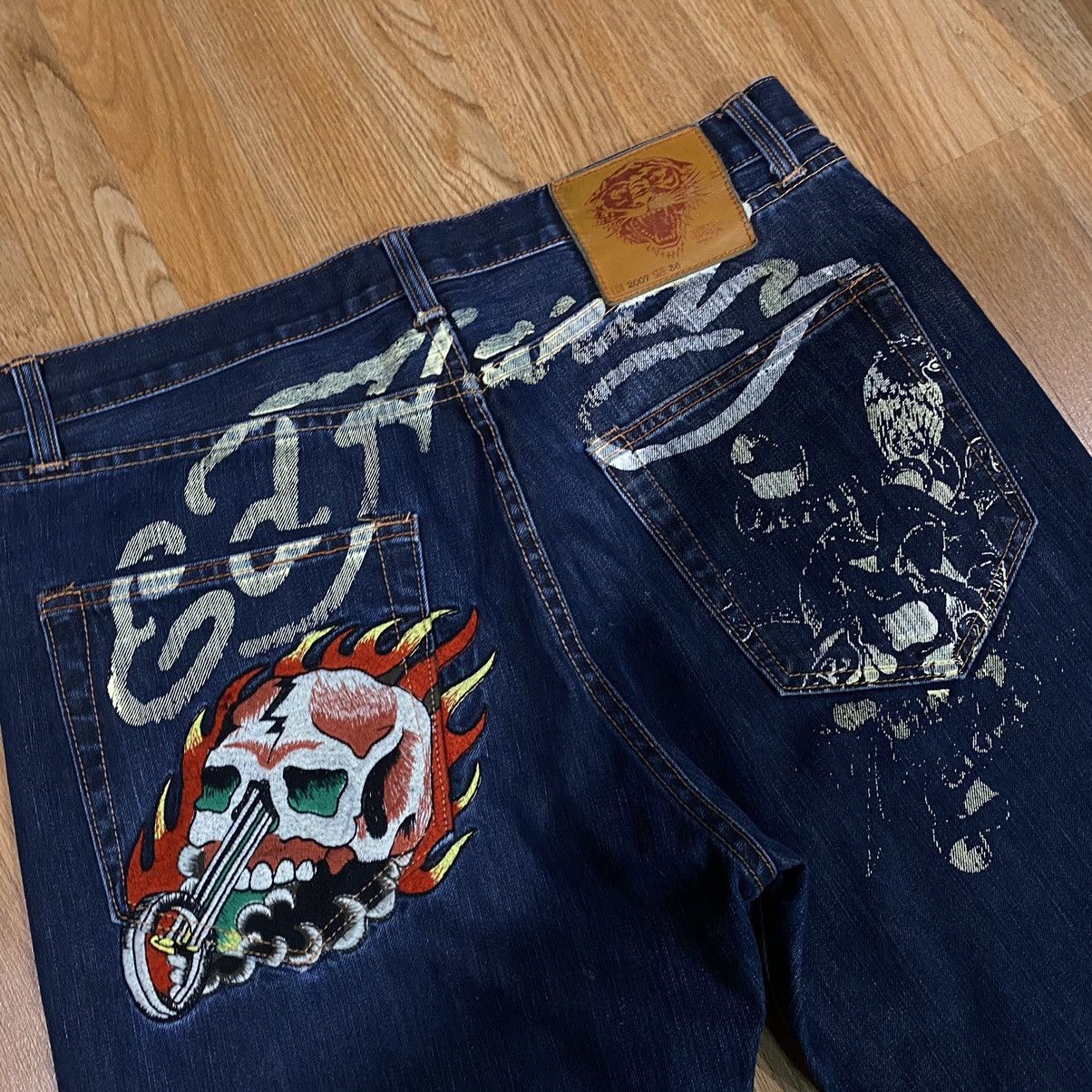 Ed Hardy × Streetwear × Vintage Vintage Ed Hardy Denim Jeans 🪡 | Grailed