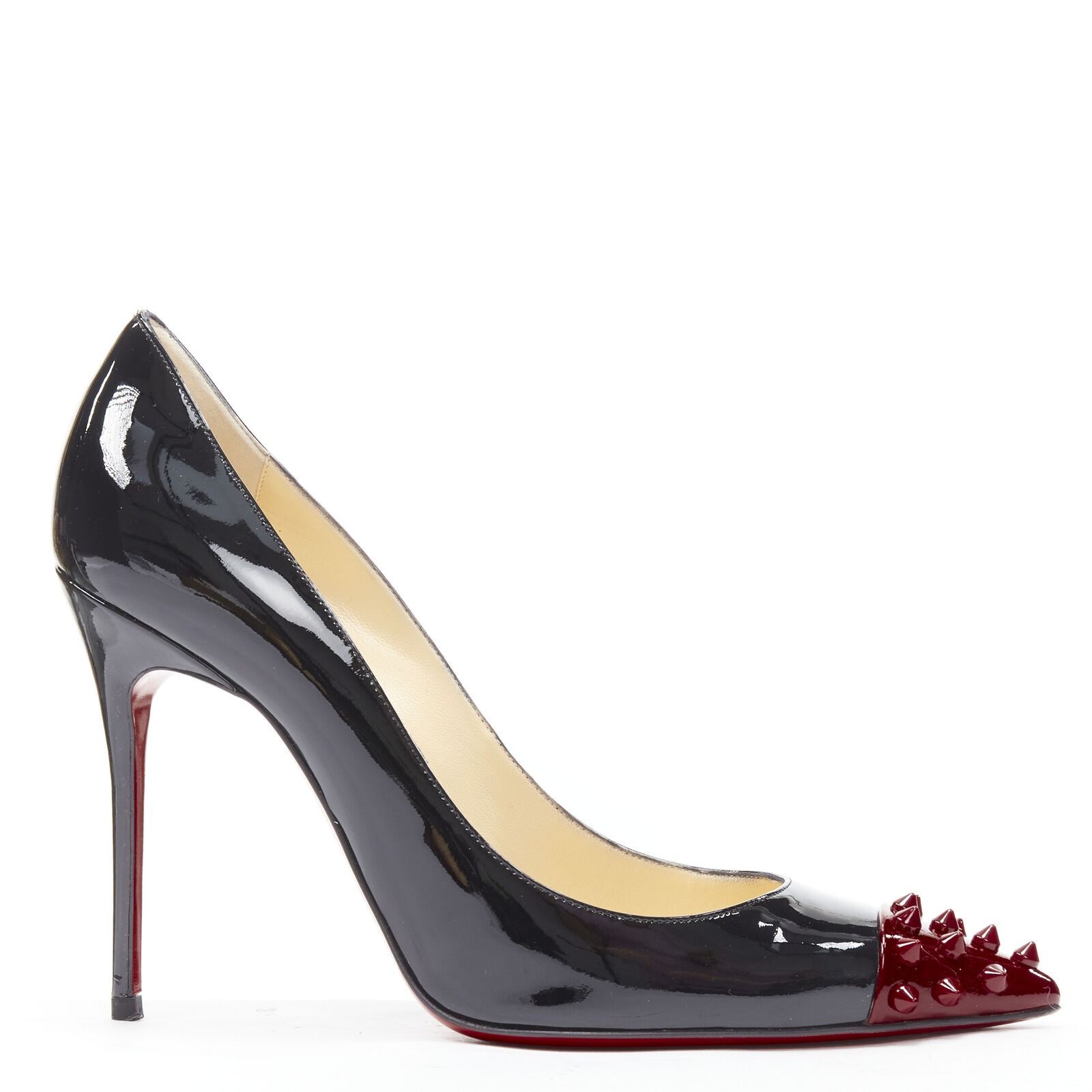 Christian Louboutin Geo Pump 100 patent spiked toe stiletto EU38 MELK ...