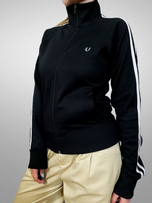 Vintage FRED PERRY black SPORTS TRAINING TRACKSUIT TOP JACKET | Grailed
