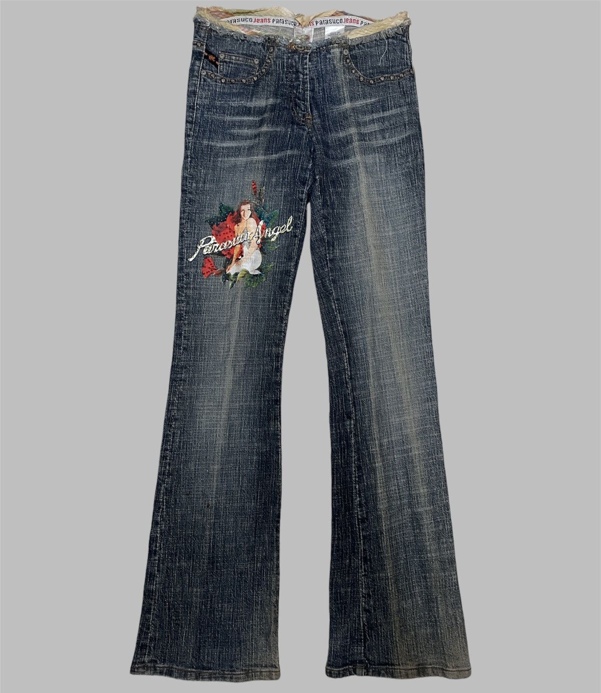 Vintage RARE PARASUCO ANGEL JEANS 90S FLAIR | Grailed