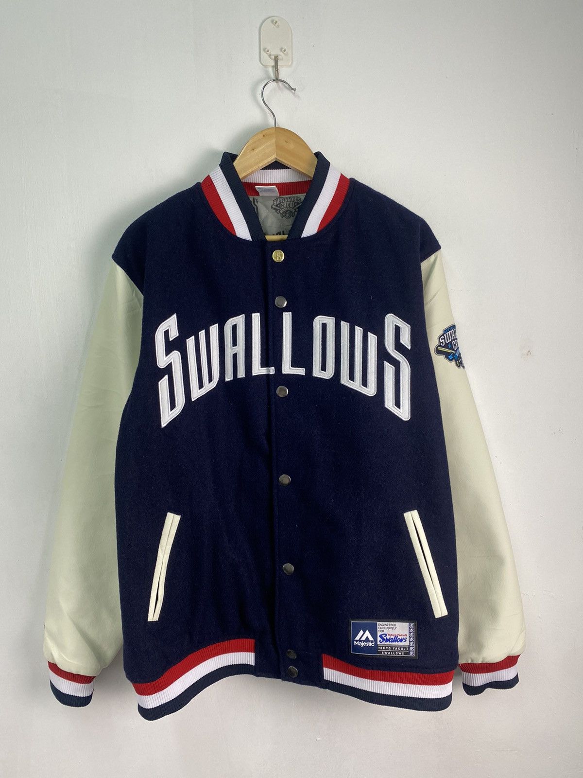 Majestic GRAIL🔥 NOS Vintage Majestic Varsity Jacket Swallow Crew | Grailed