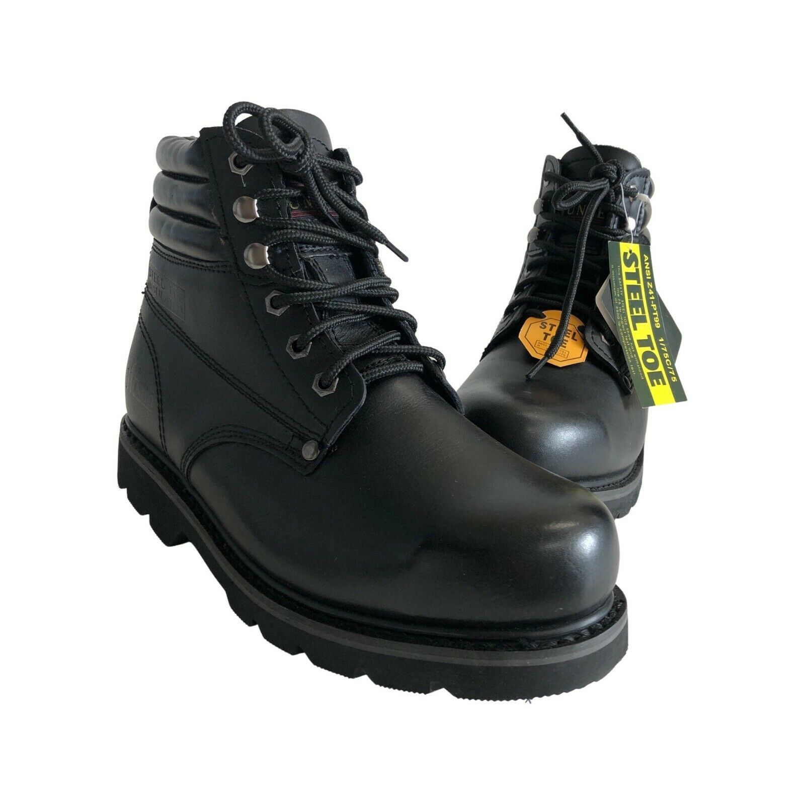 Hunter Grand Hunter Work Boots Mens 7.5 Steel Toe Insulated Black Oil ...