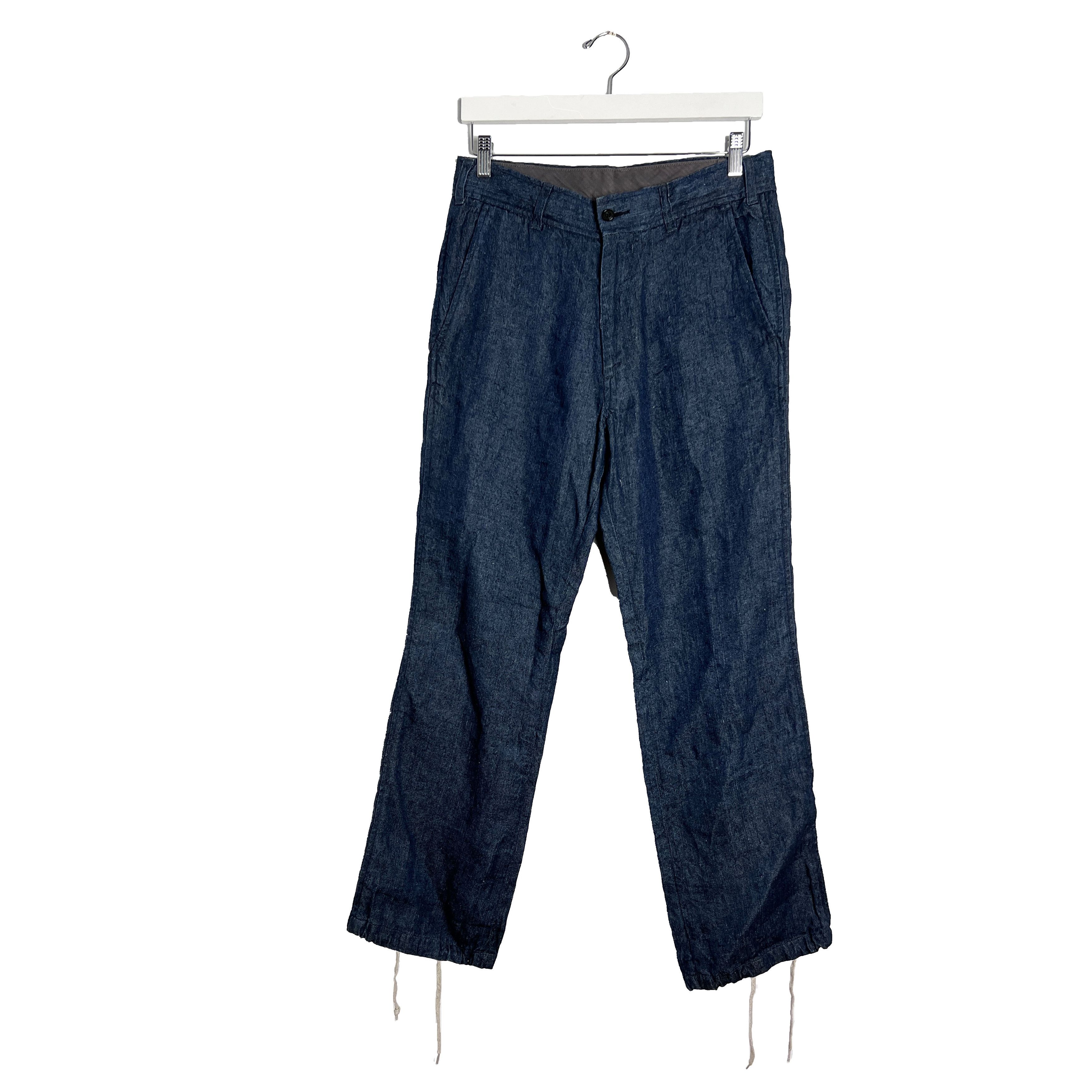 Needles Indigo Linen Trousers | Grailed