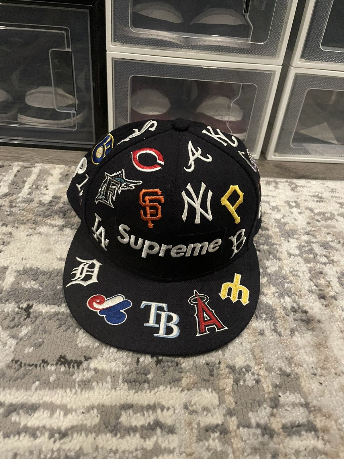 Supreme Supreme SS20 Navy MLB New Era Fitted Hat | Grailed