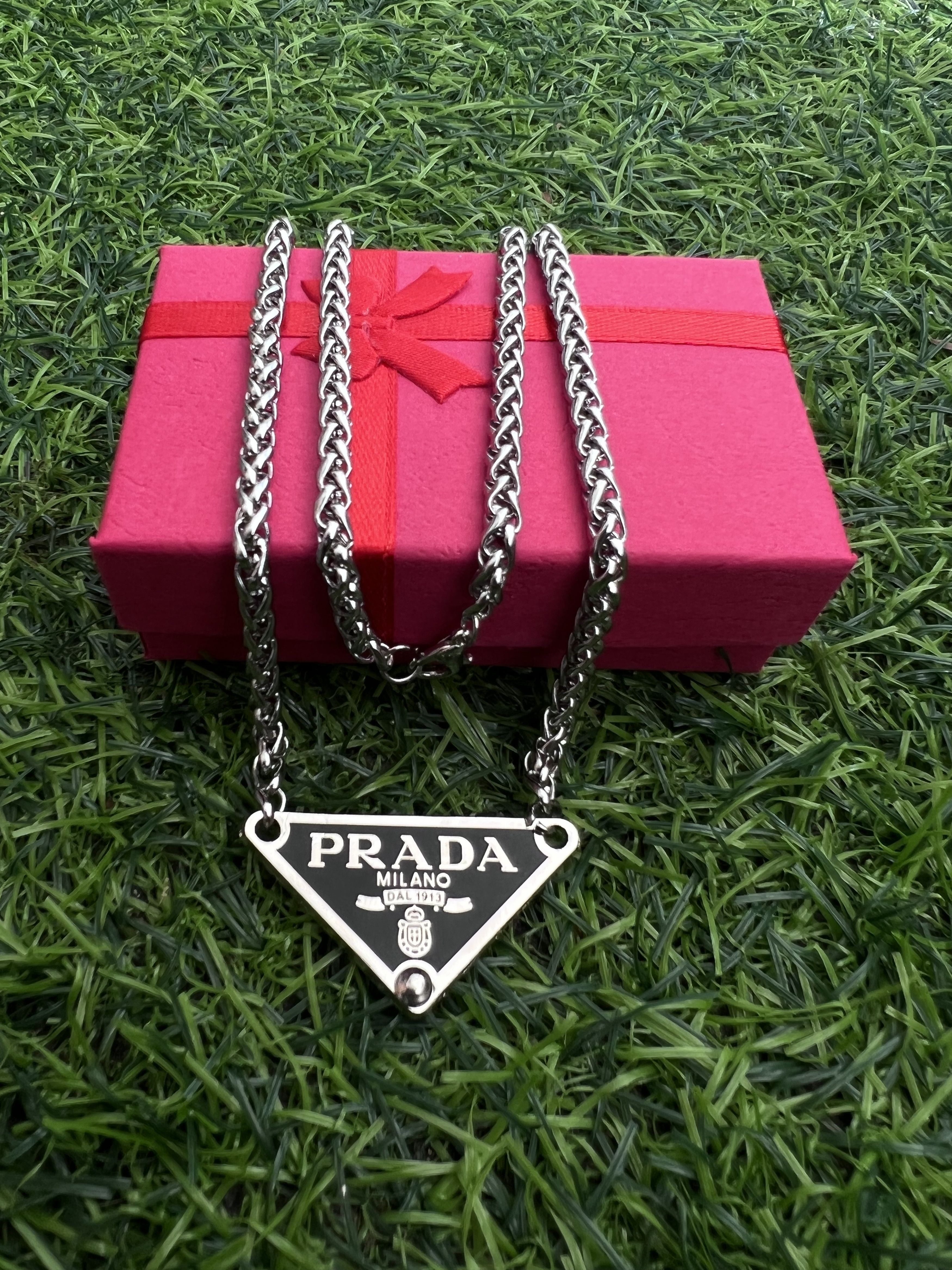 Custom Custom Black Prada Milano Repurpose Snakebone Chain Necklace ...