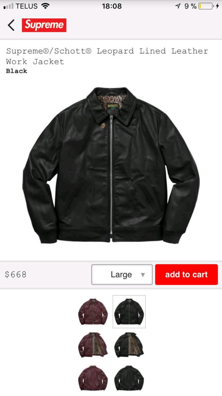 Supreme Leopard lined leather work jacket | Grailed