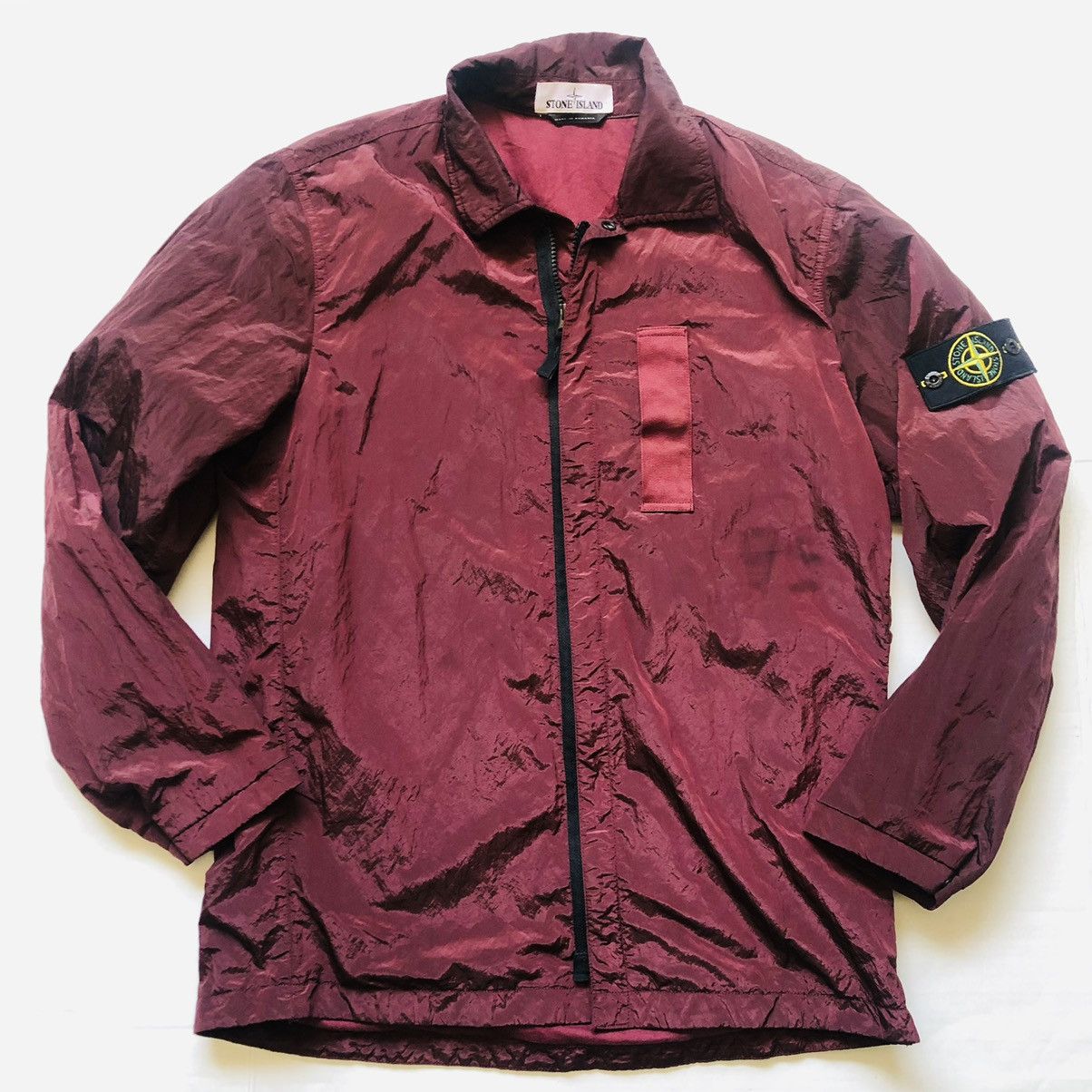Stone Island Stone island Maroon Nylon Front Zip jacket | Grailed