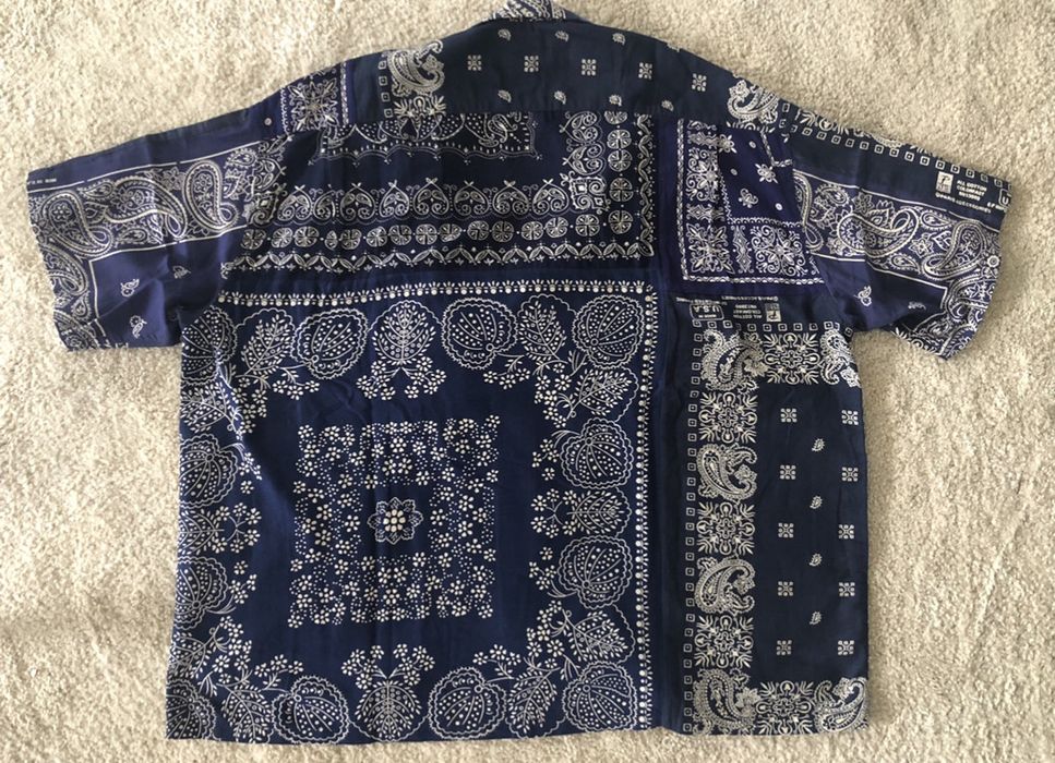 Visvim ICT WALLIS bandana shirt sz3 Blue | Grailed