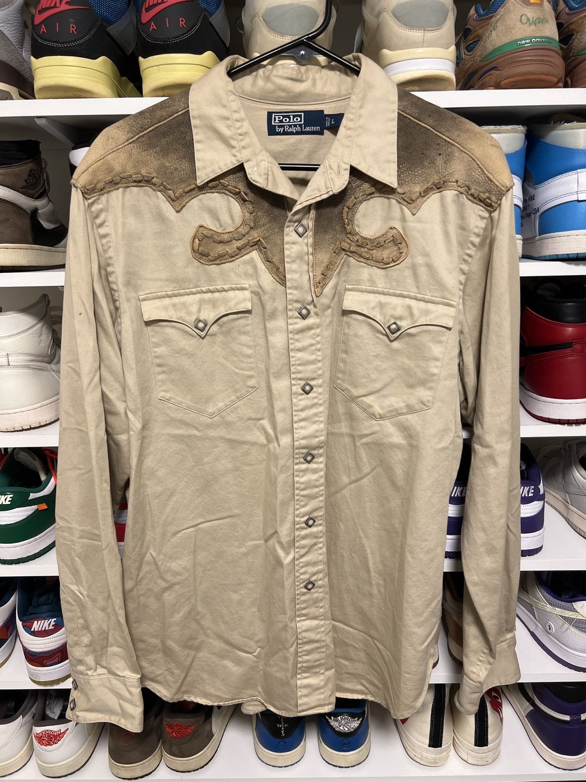 Polo Ralph Lauren Polo khaki Cow Hide Western shirt | Grailed
