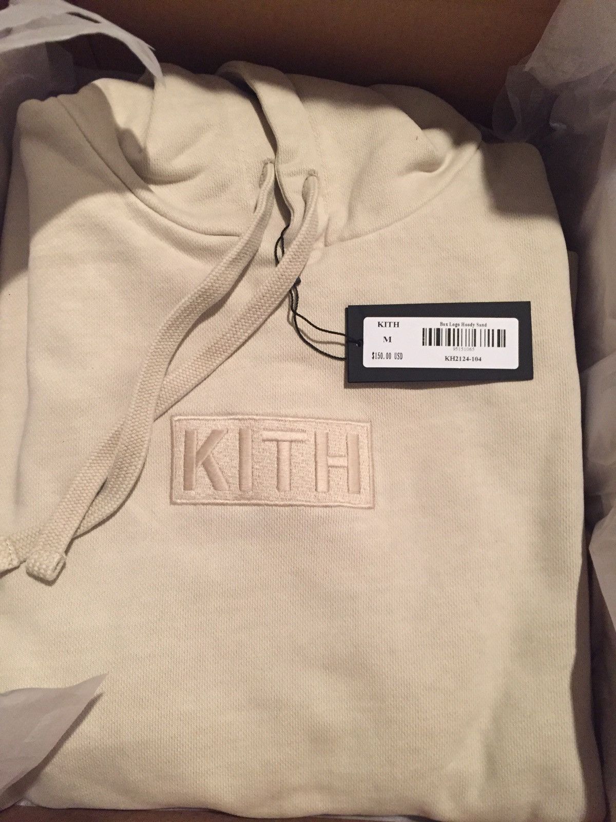 Kith Kith Box Logo Hoodie Sand | Grailed