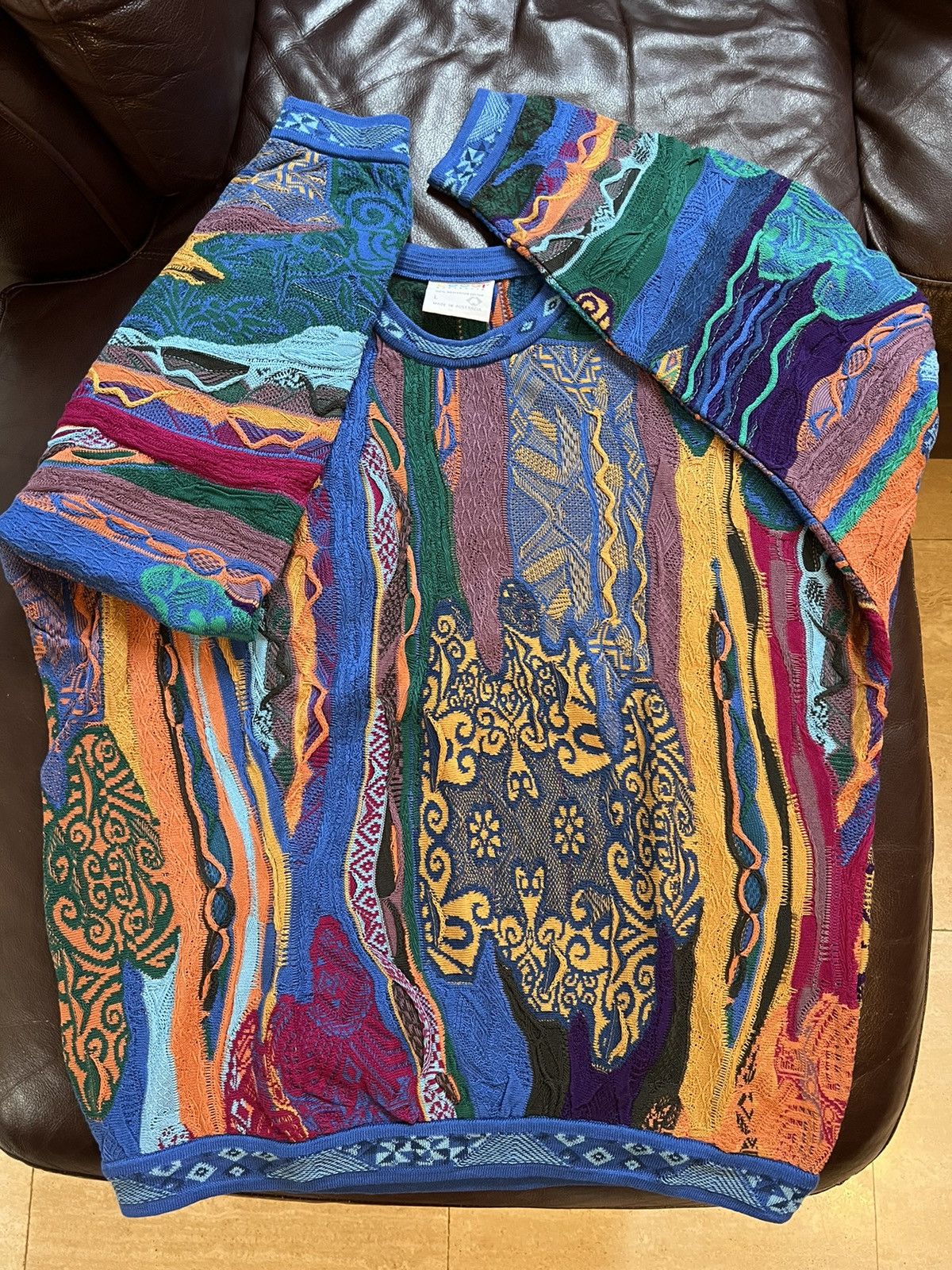 Coogi COOGI Australia 3D Knit Cotton Biggie Smalls Sweater L | Grailed