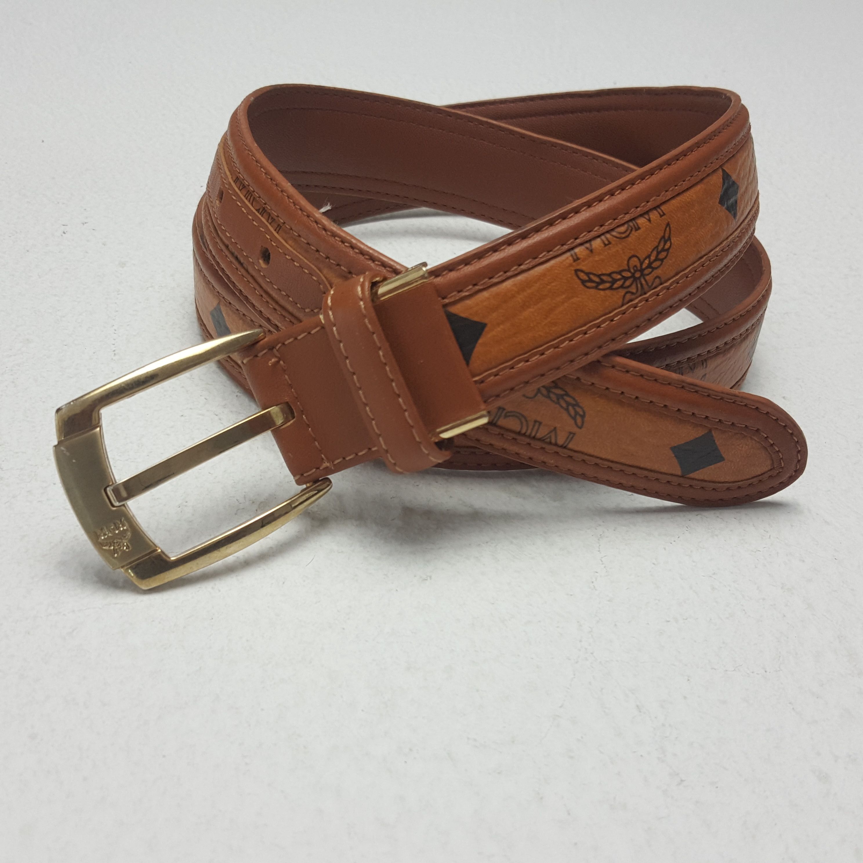 MCM × Vintage Vintage MCM Monogram Design Leather Belts | Grailed