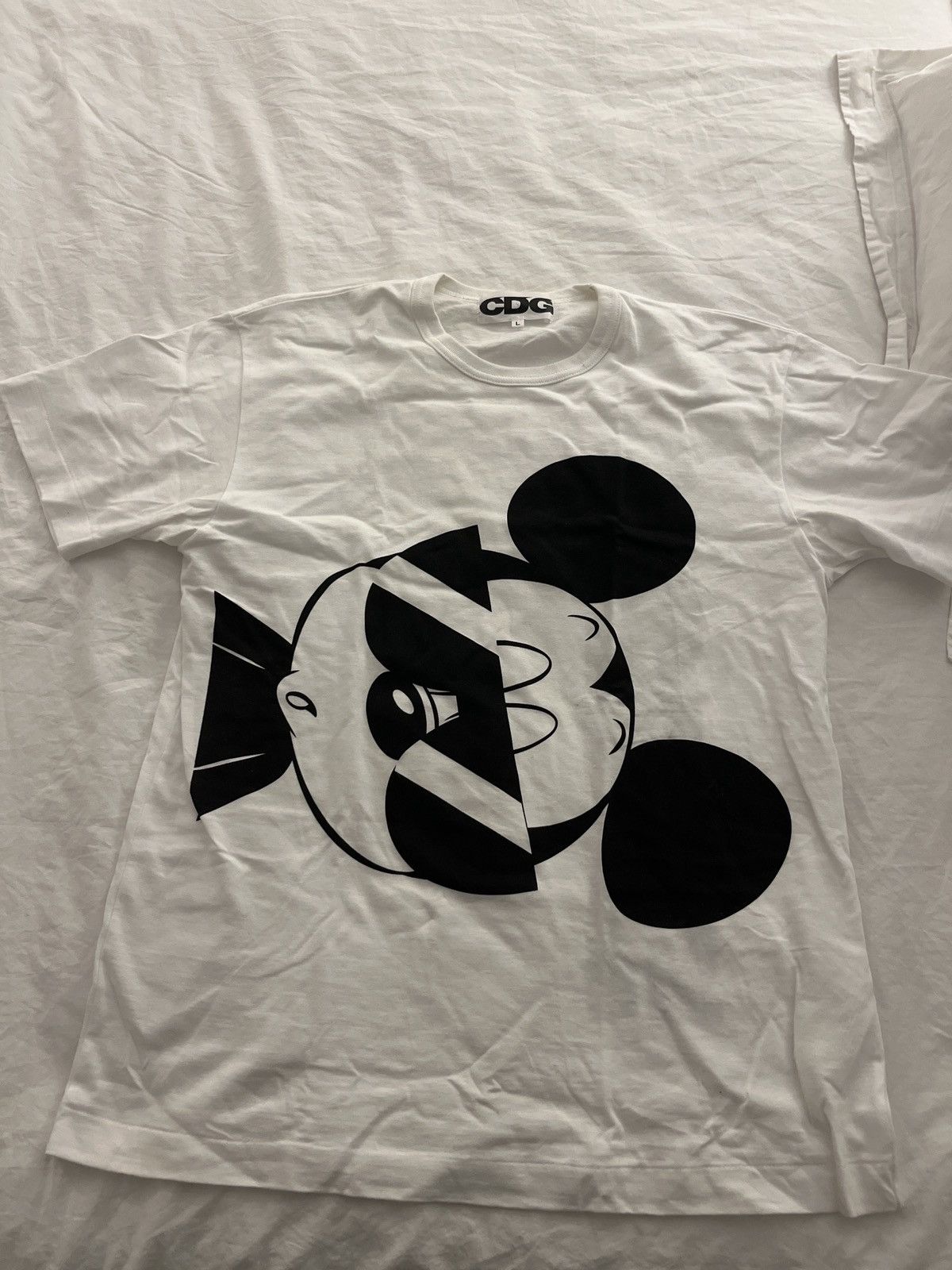 Comme des Garcons White cdg X Mickey Mouse collab | Grailed