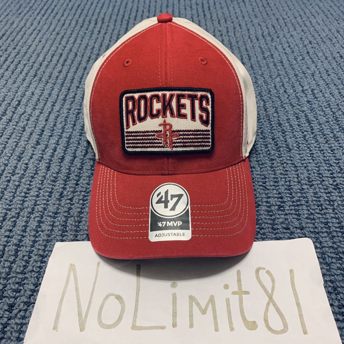 Hype New Houston Rockets NBA Box Logo Red Adjustable Cap Hat | Grailed